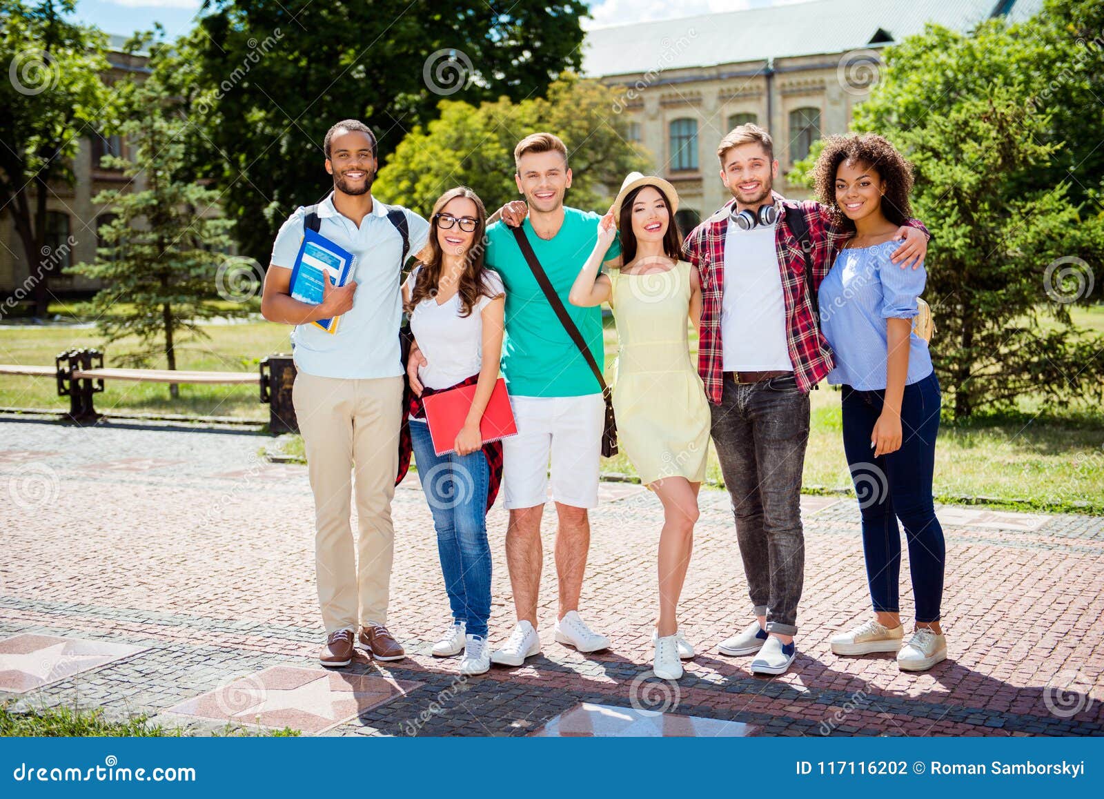 Study Together is Fun, Teamwork,teambuilding Concept. Six Happy Stock ...