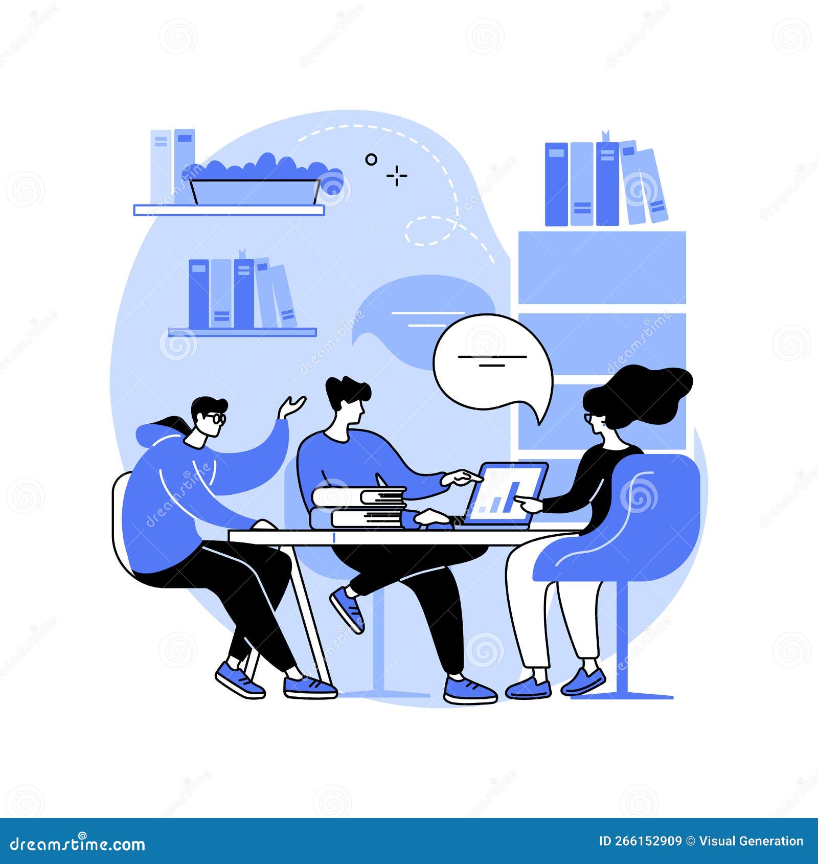 Study Together Isolated Cartoon Vector Illustrations. Stock Vector ...