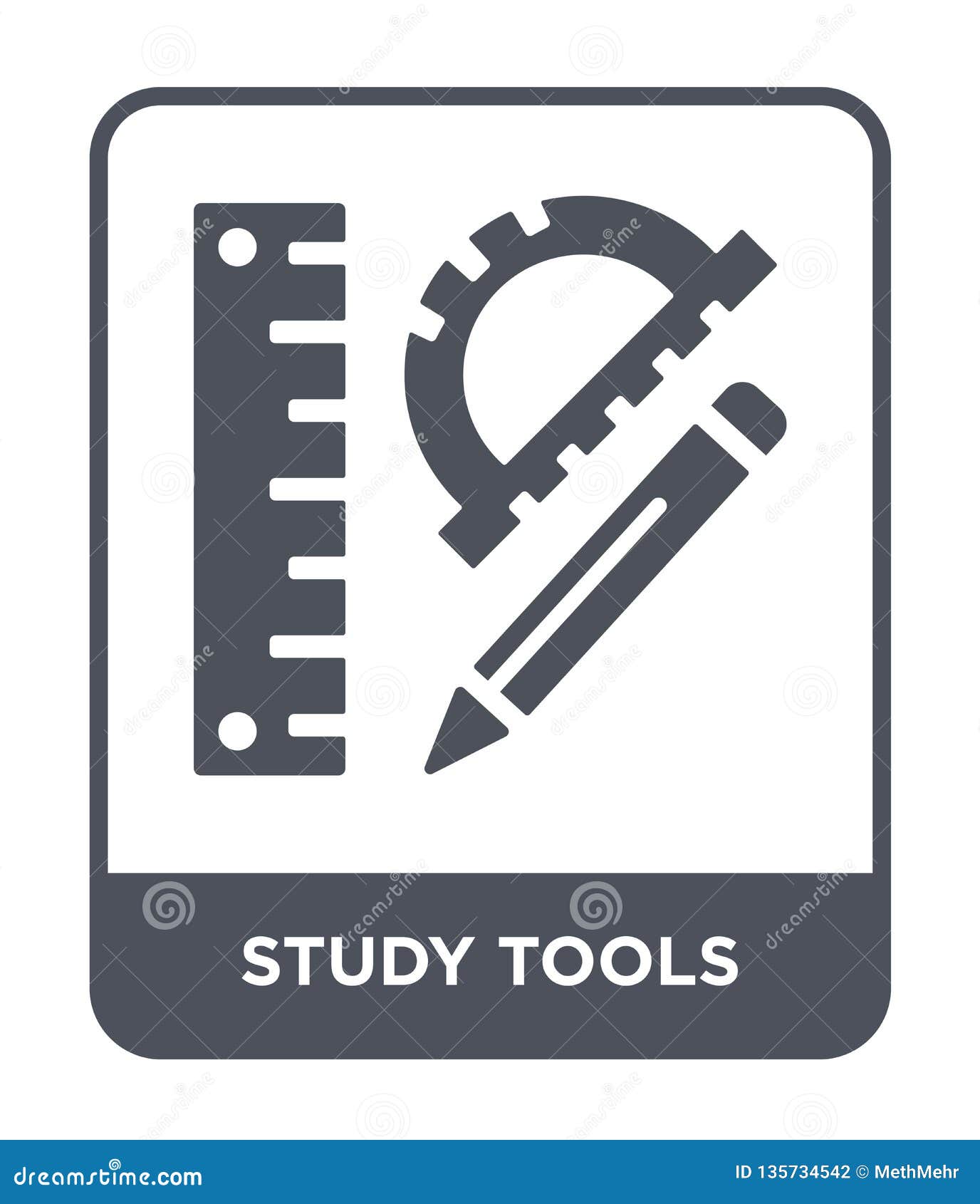 Study Tools Icon in Trendy Design Style. Study Tools Icon Isolated on ...