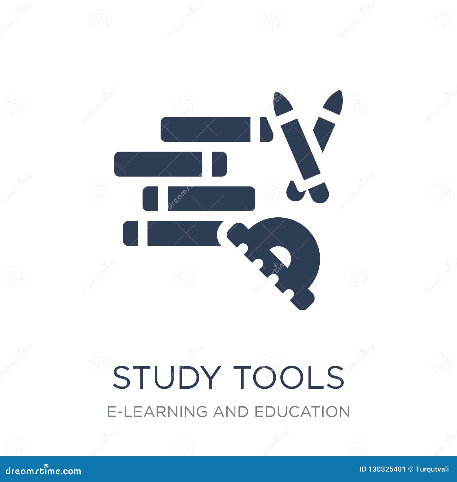 Study Tools Icon. Trendy Flat Vector Study Tools Icon on White B Stock ...
