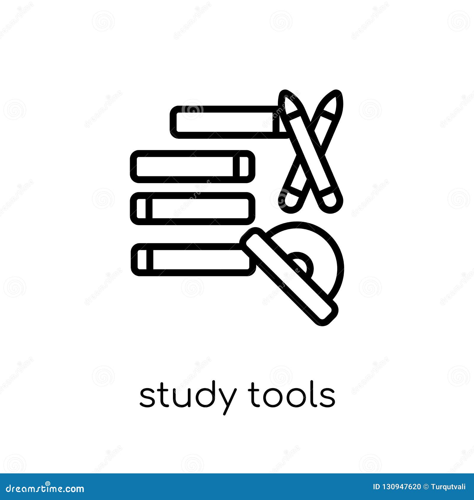 Study Tools Icon. Trendy Modern Flat Linear Vector Study Tools I Stock ...