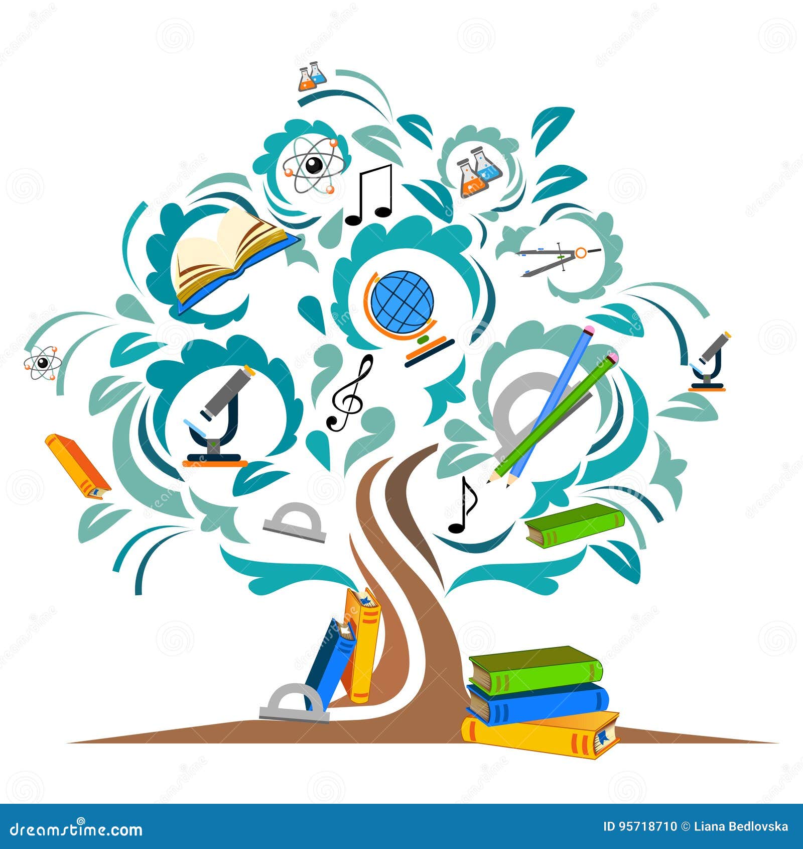 Study the tree stock vector. Illustration of owls, cheerful - 95718710