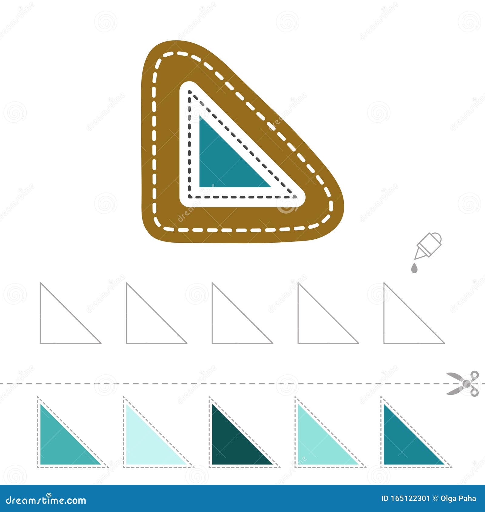 Study the Triangle 2 Cut and Glue Figures Stock Vector - Illustration ...