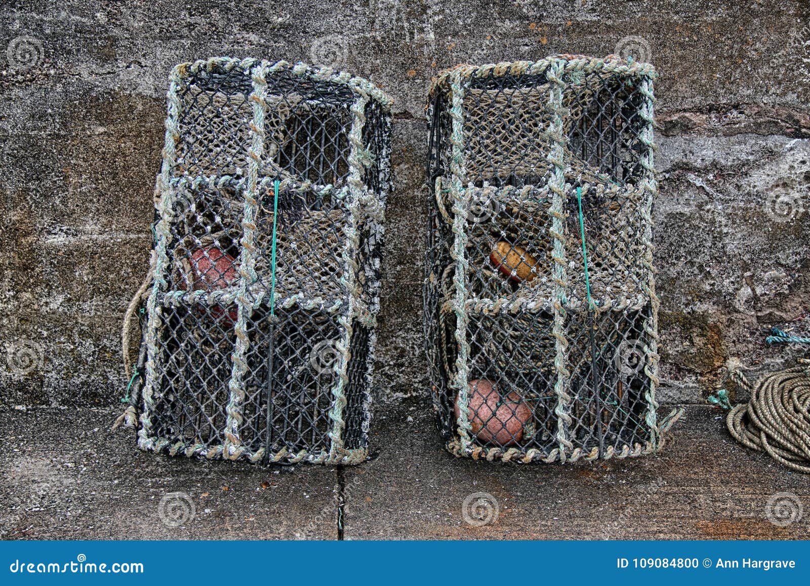 Two Lobster Pots stock photo. Image of coast, boat, trap - 109084800