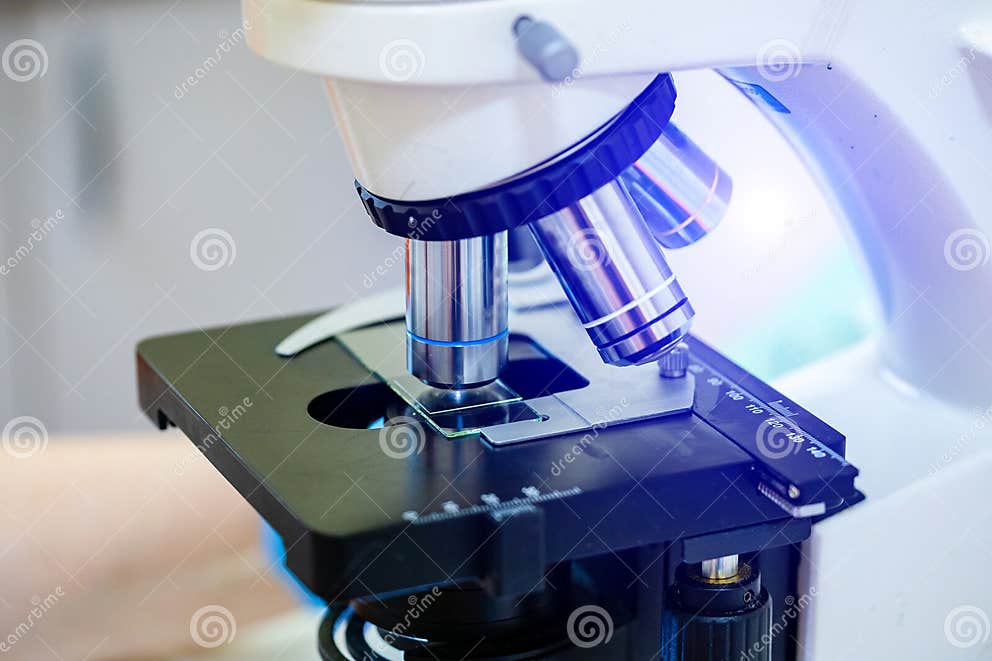 Study Under the Microscope in the Laboratory. DNA Research and Methods ...