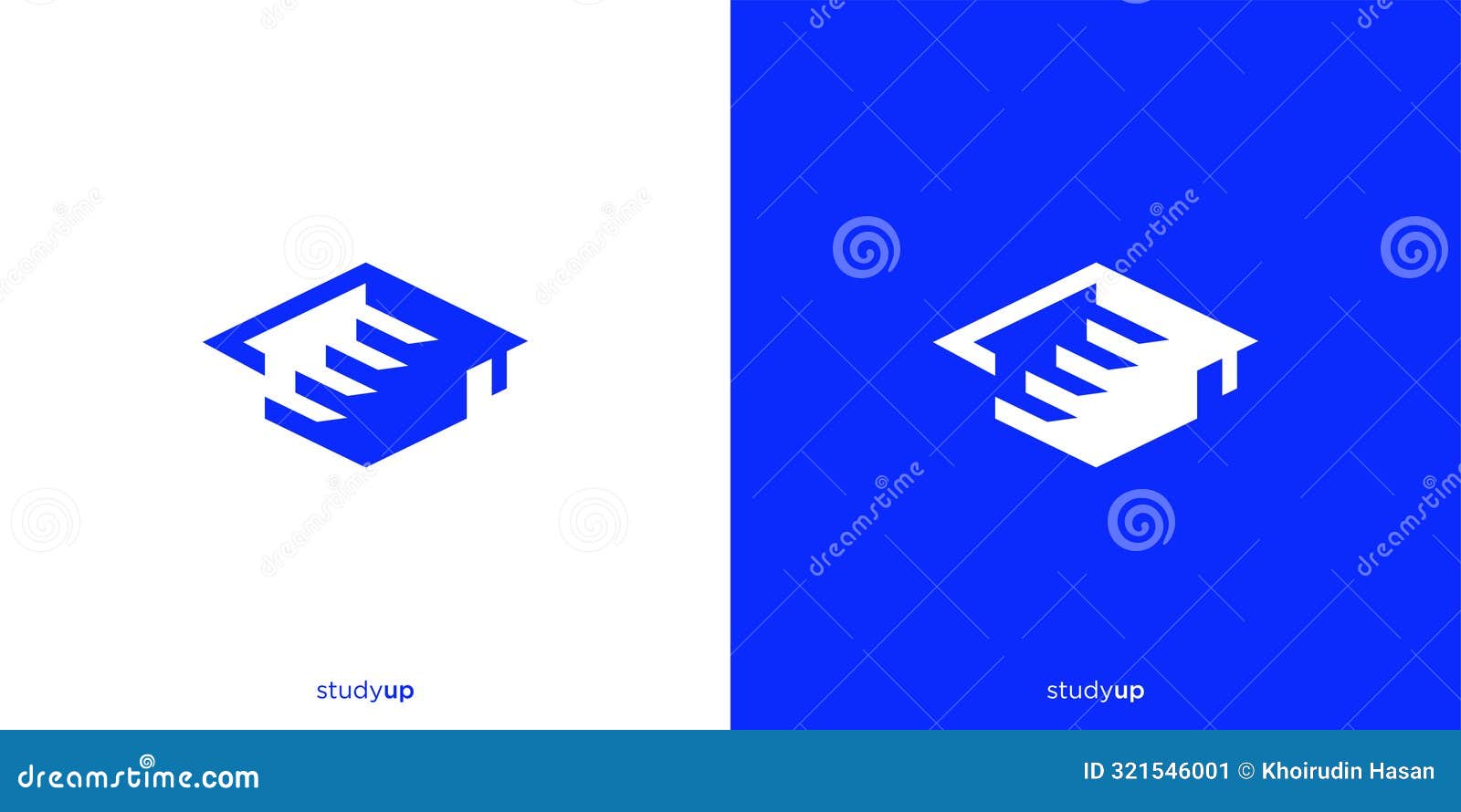 Study Up Logo Designs. Toga Hat and Staircase with Minimalist Style ...