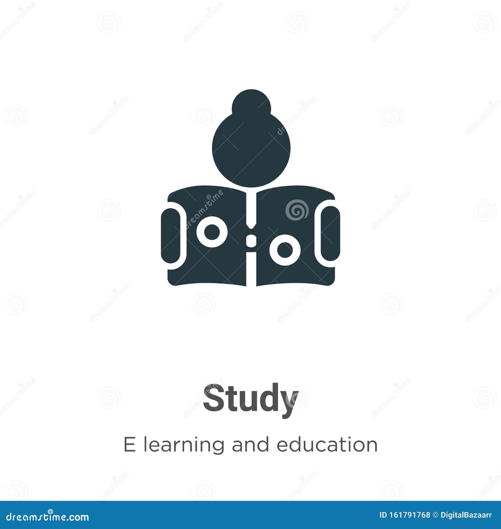 Study Vector Icon on White Background. Flat Vector Study Icon Symbol ...
