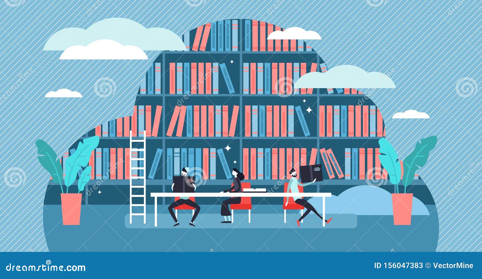 Study Vector Illustration. Flat Tiny Book Learning Process Persons ...