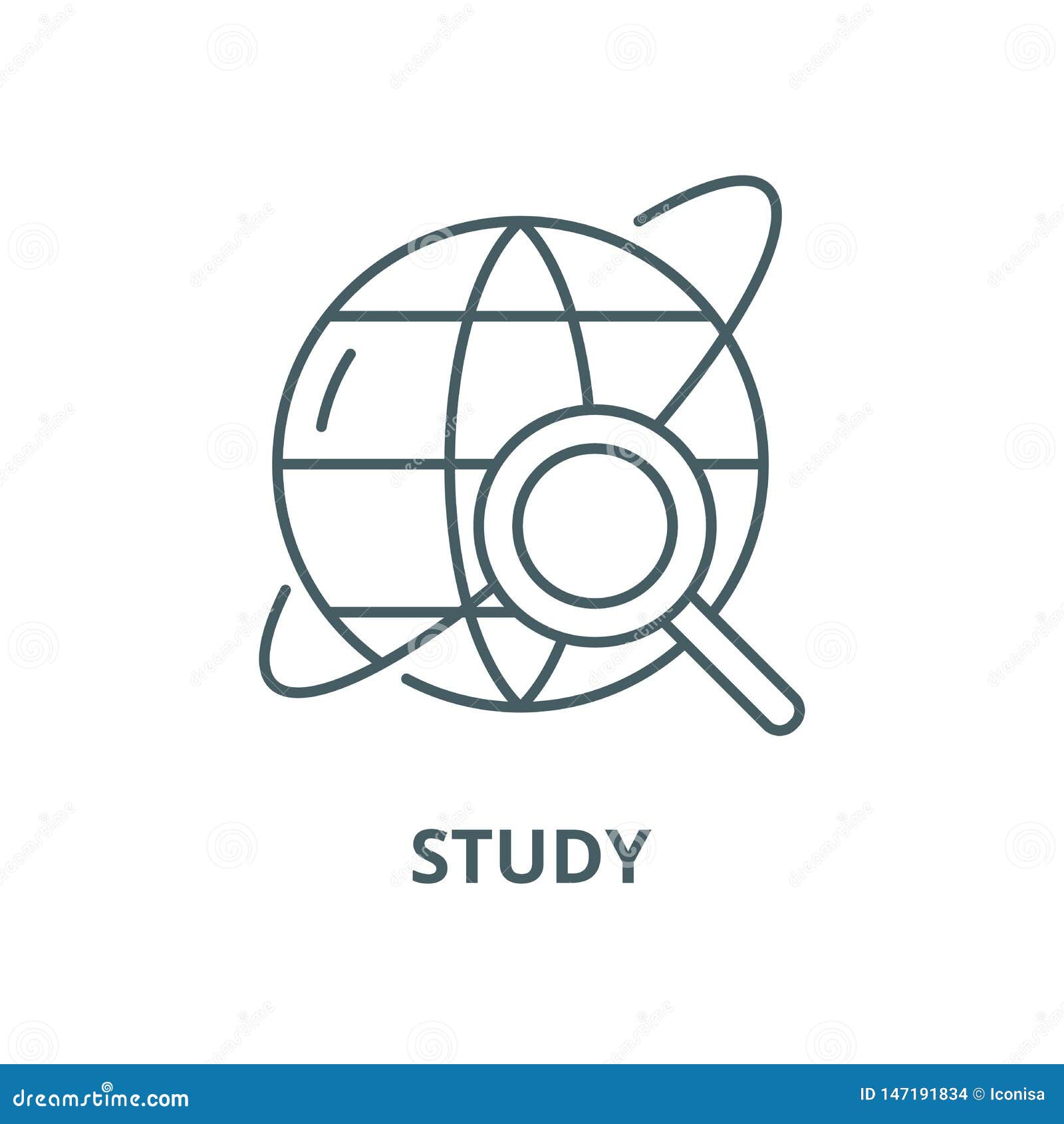 Study Vector Line Icon, Linear Concept, Outline Sign, Symbol Stock ...
