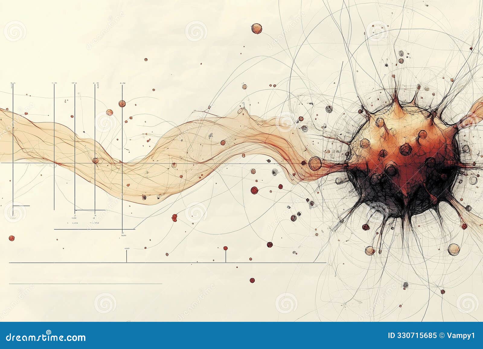 Study of the Virus Under the Microscope, Life Forms. Drawing Stock ...