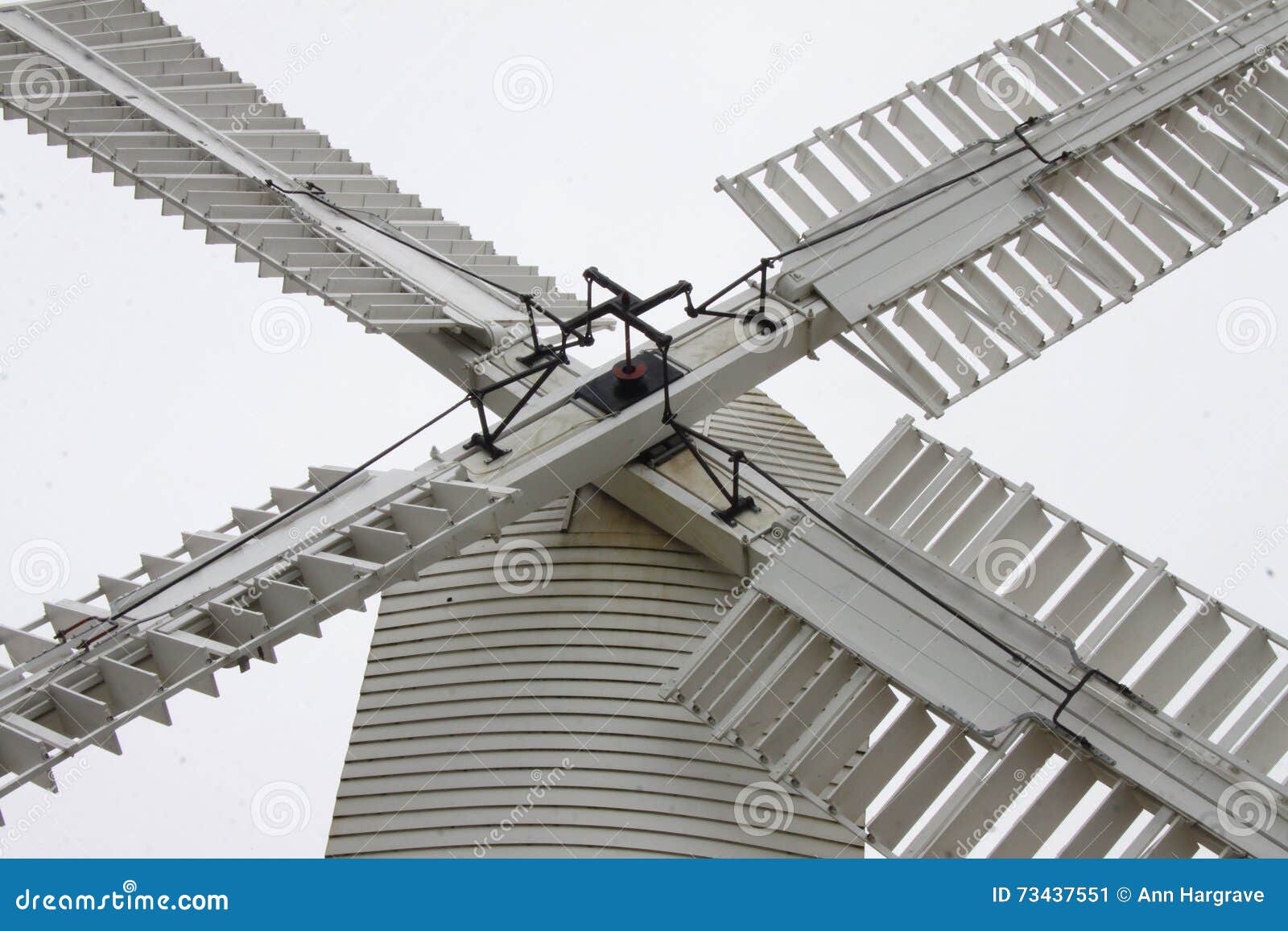 A Study of a White Windmill Stock Image - Image of mill, agriculture ...