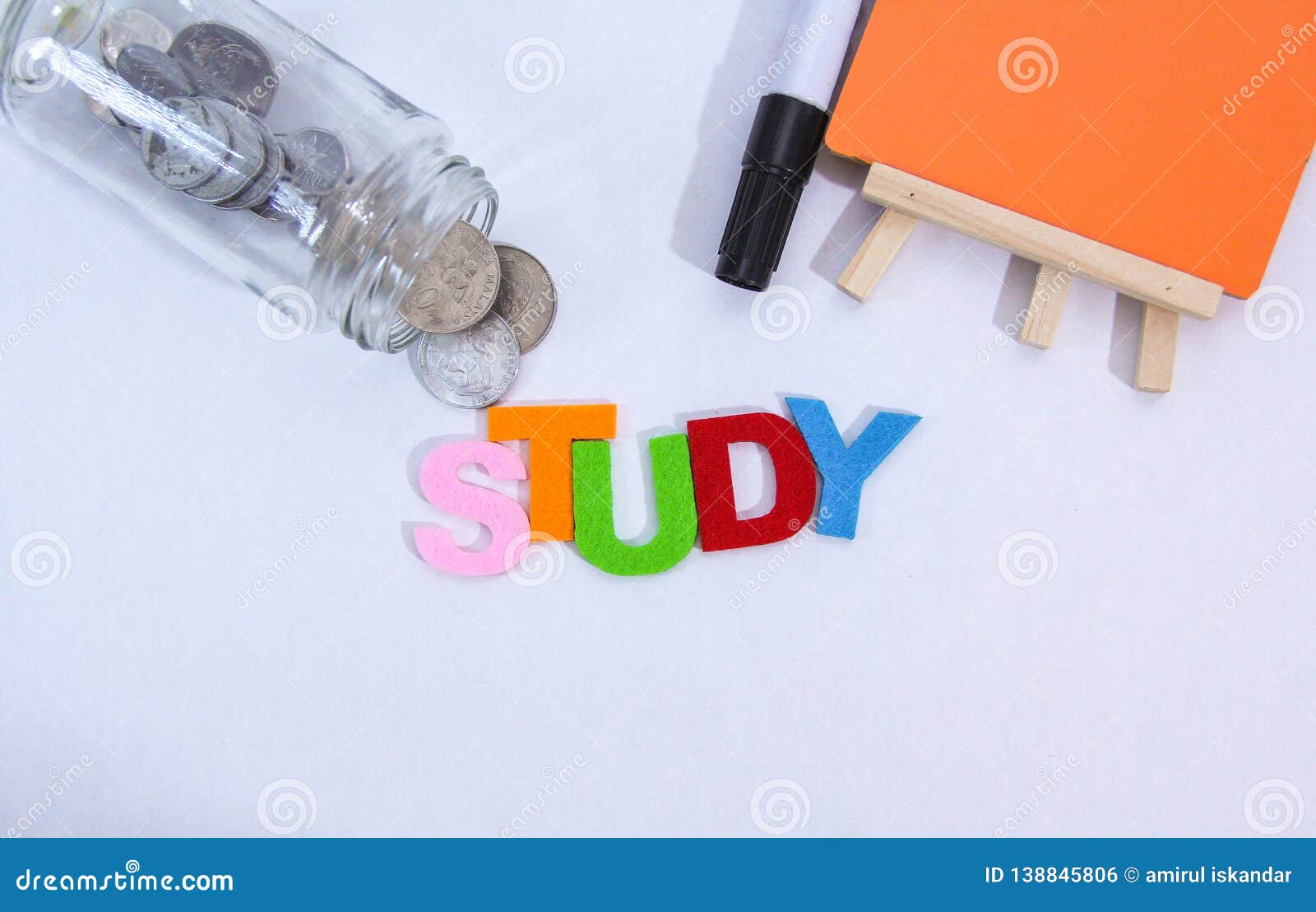 Colourful Study Word with White Background Stock Photo - Image of ...