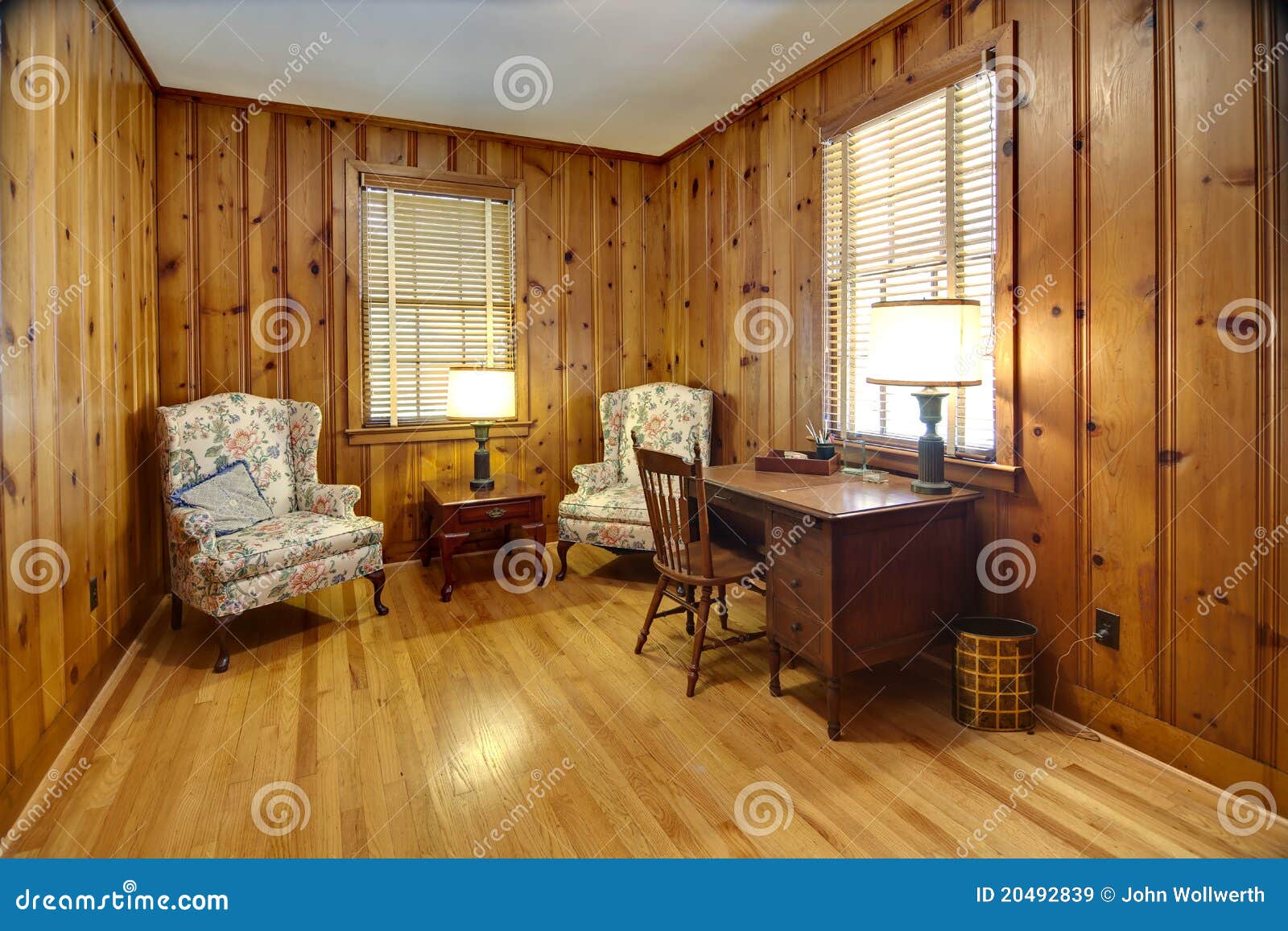 Study with wood walls stock image. Image of dark, study - 20492839