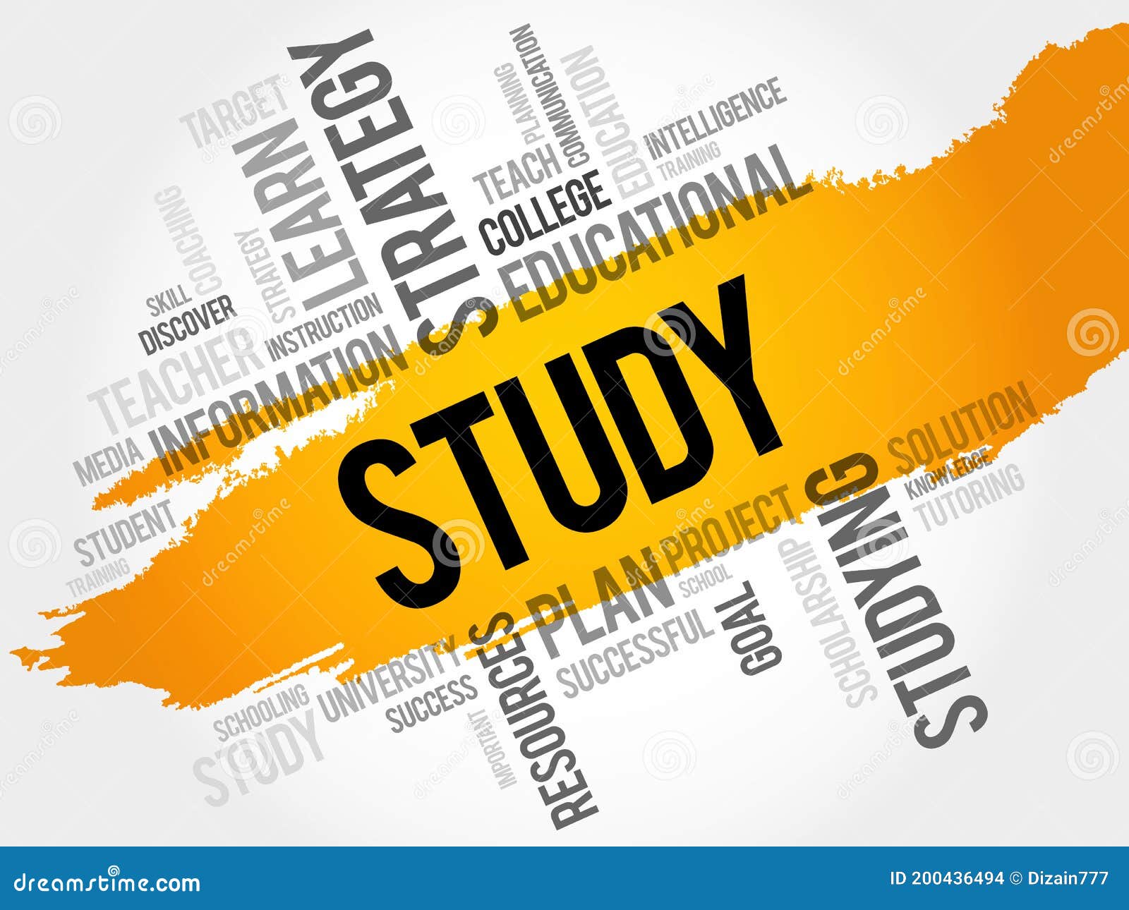 STUDY word cloud stock illustration. Illustration of records - 200436494