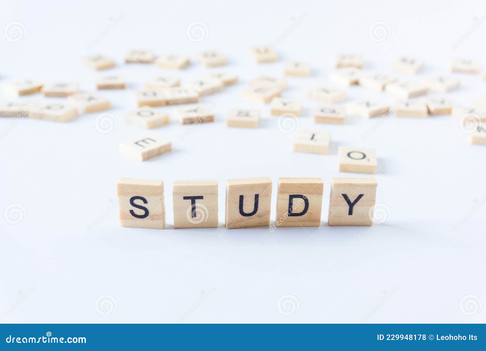 STUDY Cube Blocks on White Background. Wooden Blocks with the Word ...