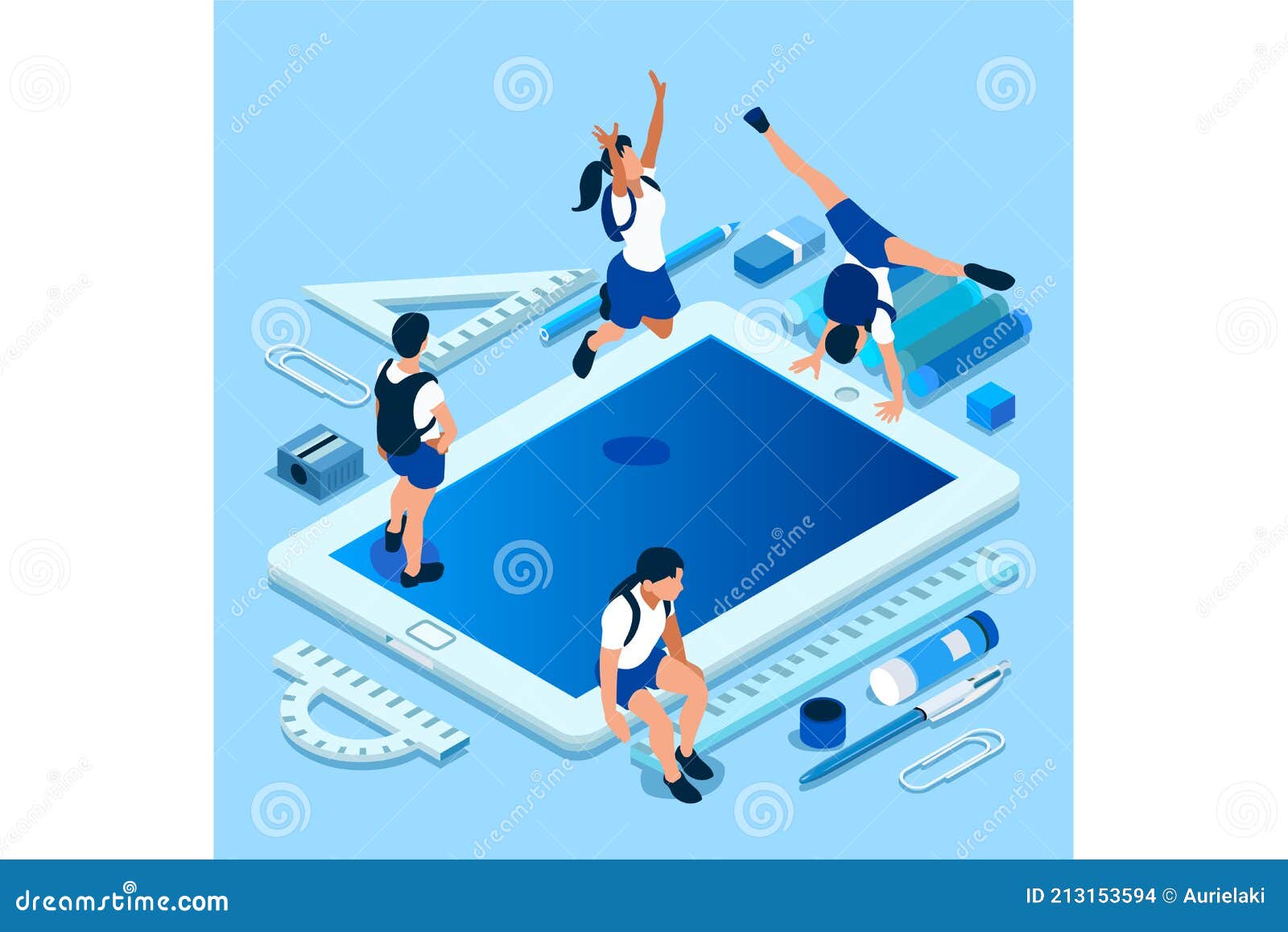 Studying Academy Concept Learn Training Study Stock Vector ...