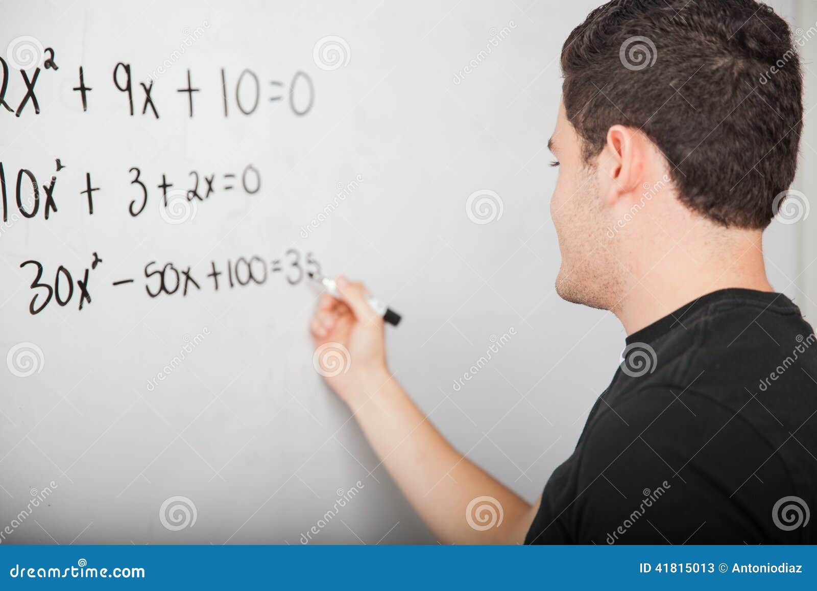 Studying algebra at school stock image. Image of handsome - 41815013