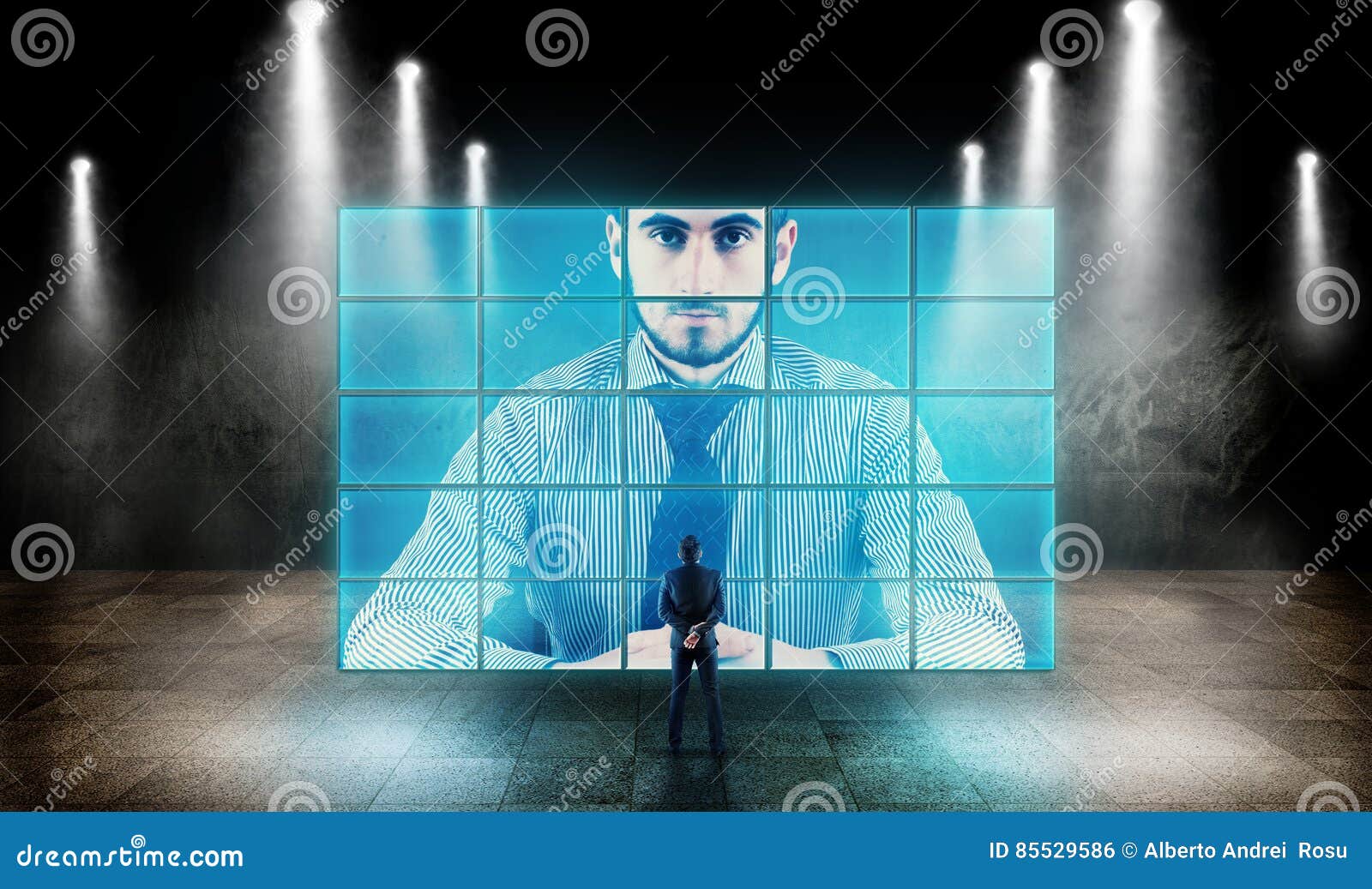 Studying a big screen stock photo. Image of commitment - 85529586