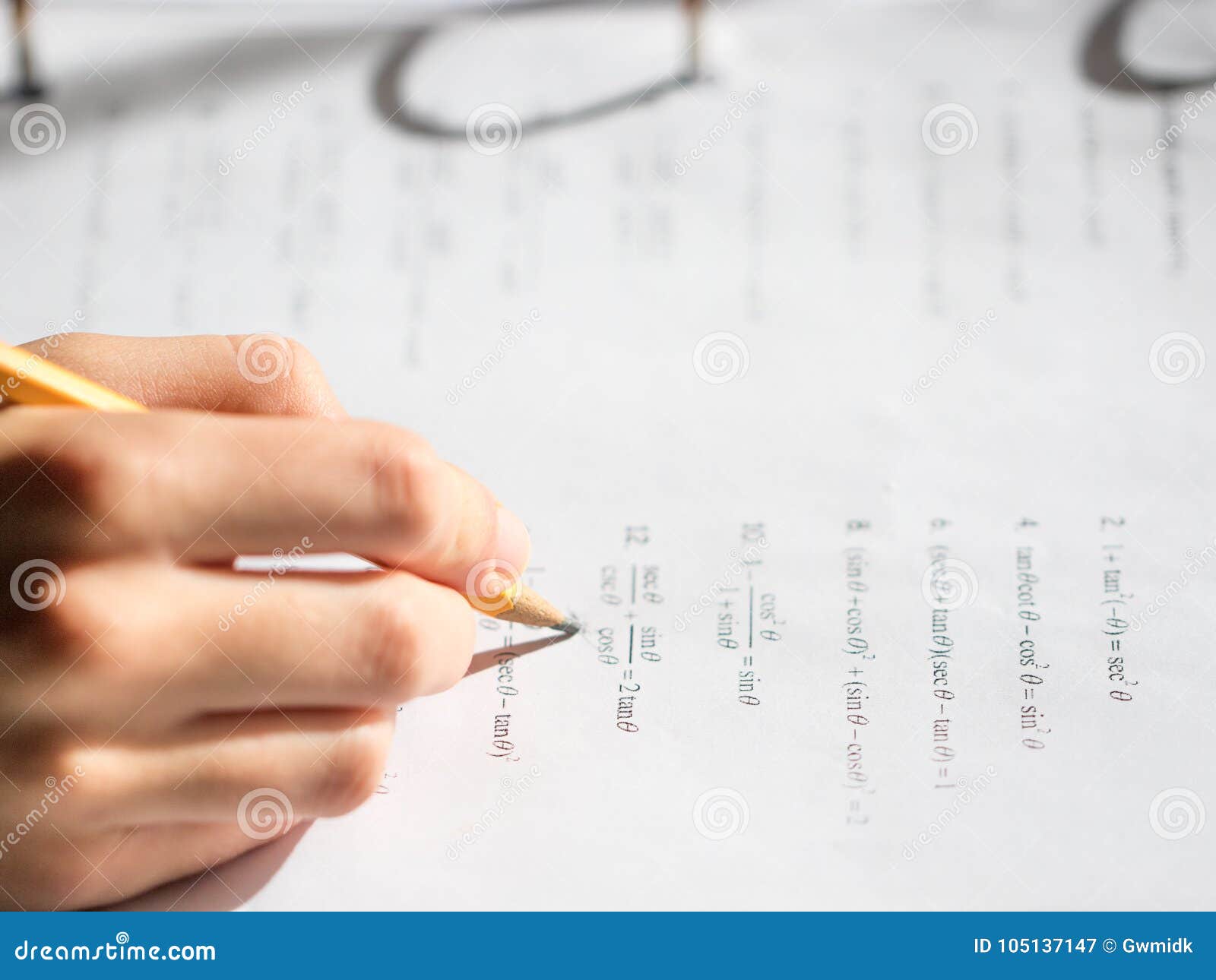 Math and Algebra Homework Preparation Stock Image - Image of learn ...