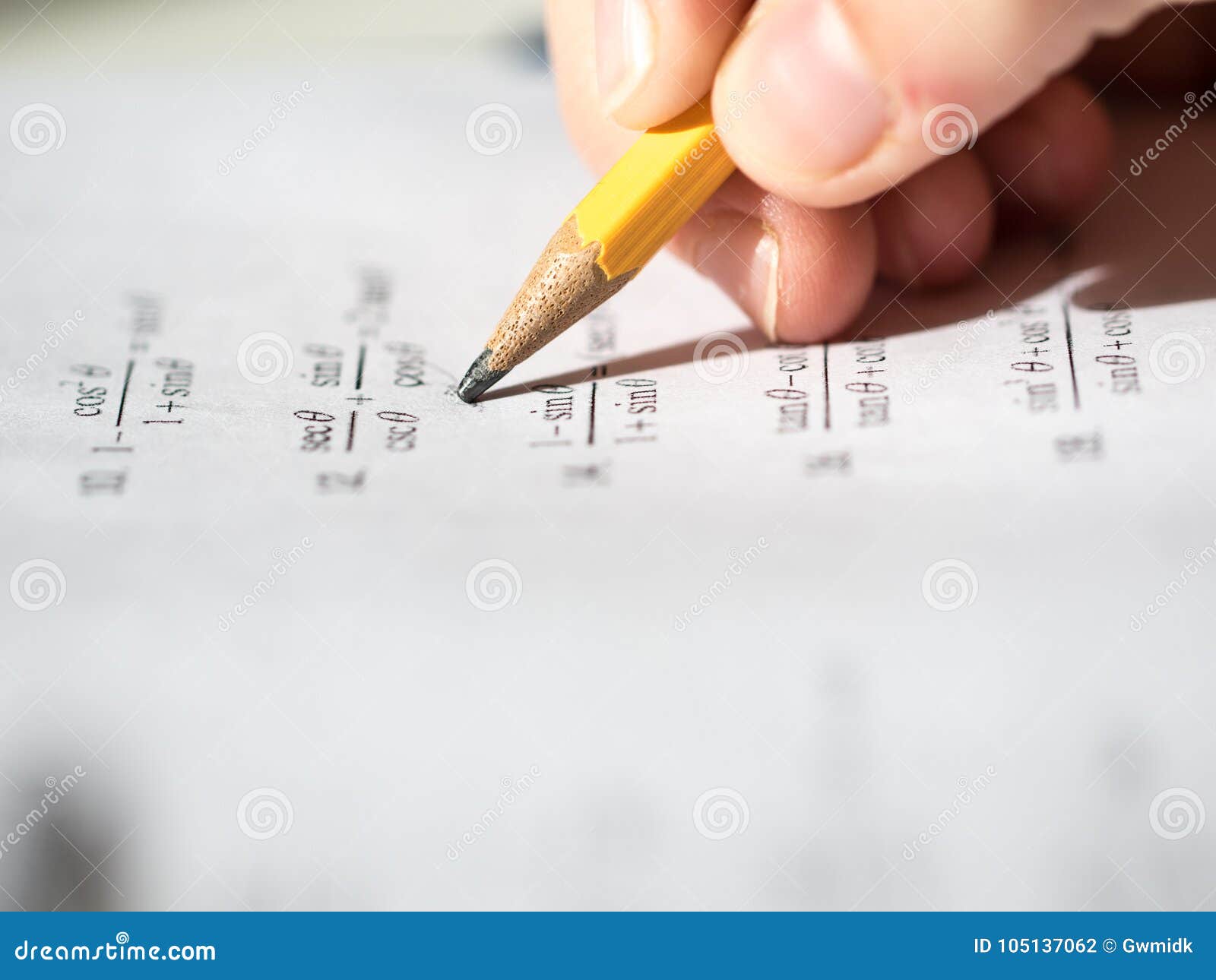 Math and Algebra Homework Preparation Stock Photo - Image of pencil ...