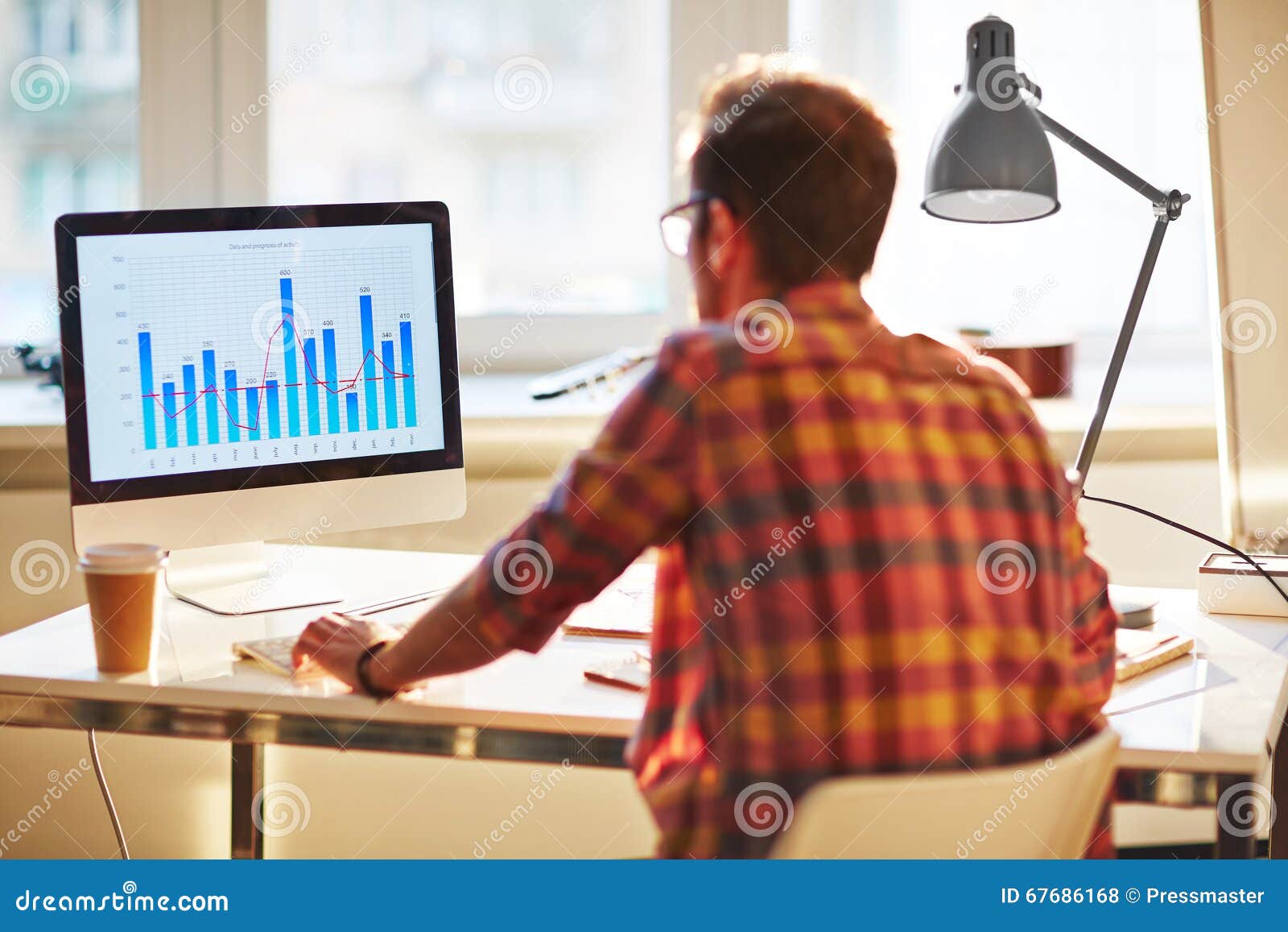 Studying chart stock photo. Image of monitor, computer - 67686168