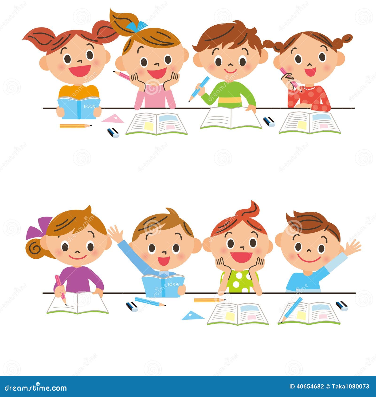 Studying children stock vector. Illustration of eight - 40654682