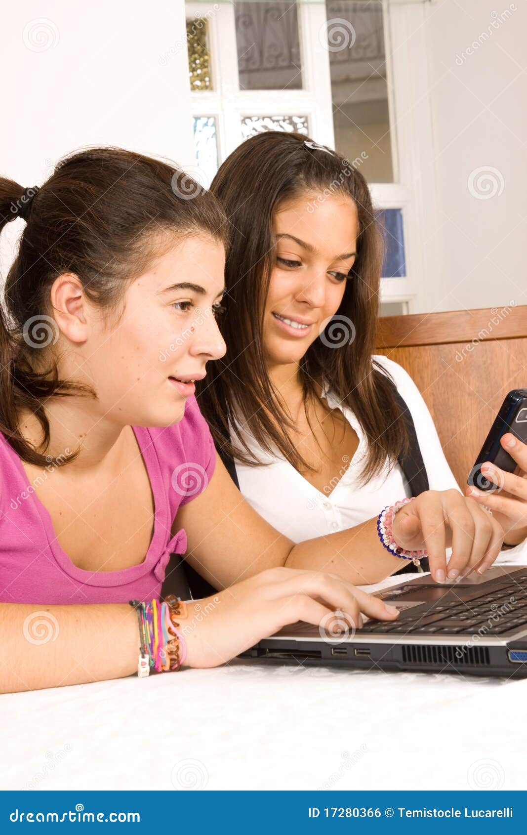 Studying with computer stock photo. Image of caucasian - 17280366
