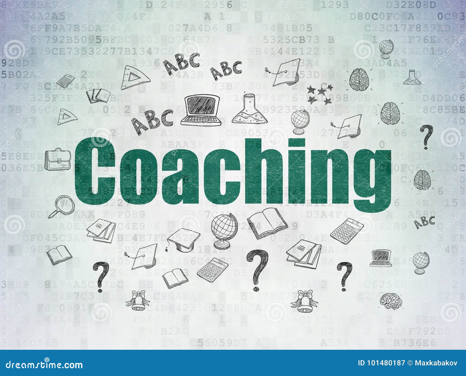 Studying Concept: Coaching on Digital Data Paper Background Stock ...
