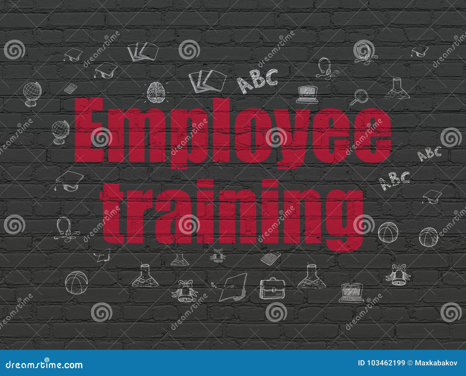 Studying Concept: Employee Training on Wall Background Stock ...