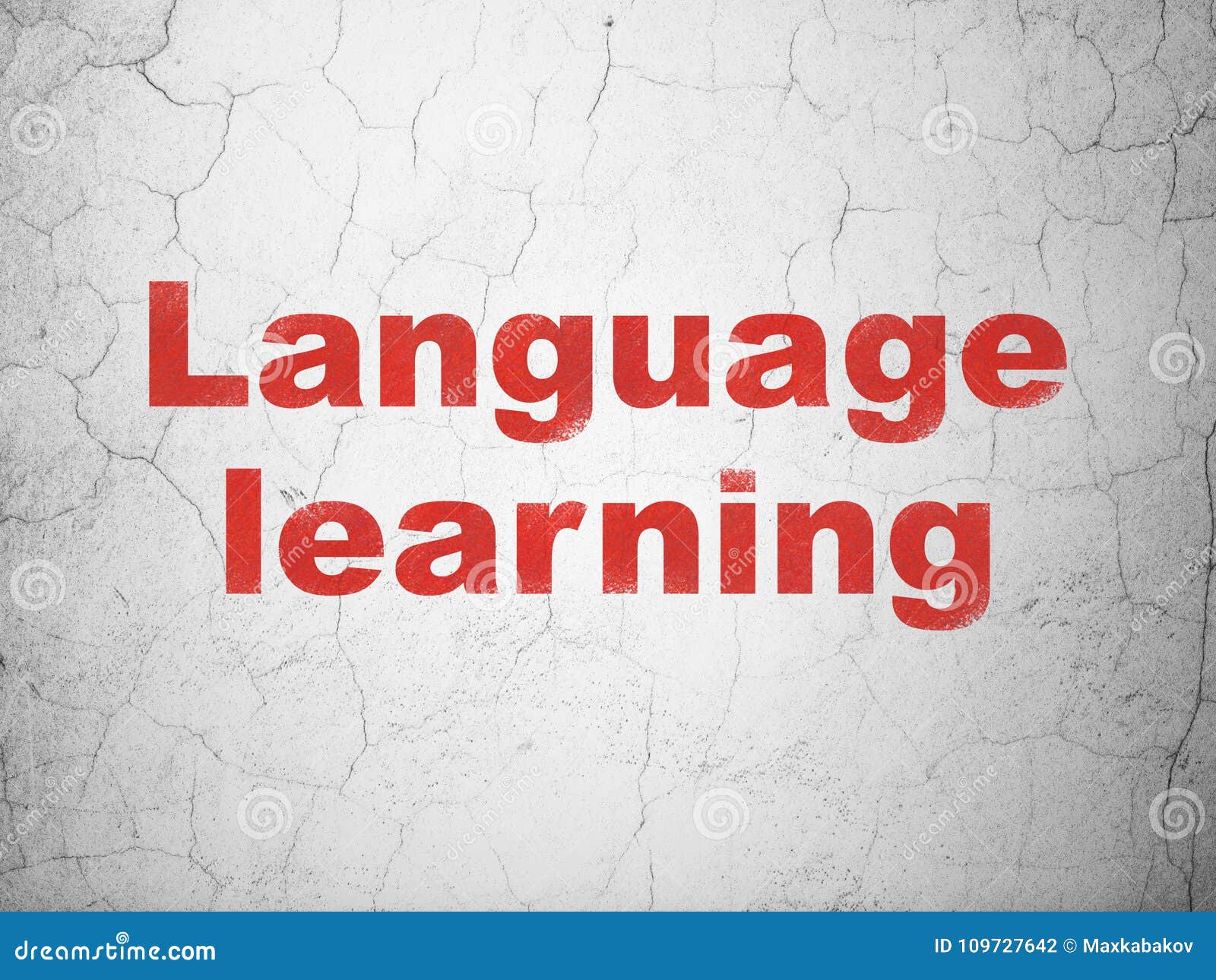 Studying Concept: Language Learning on Wall Background Stock ...