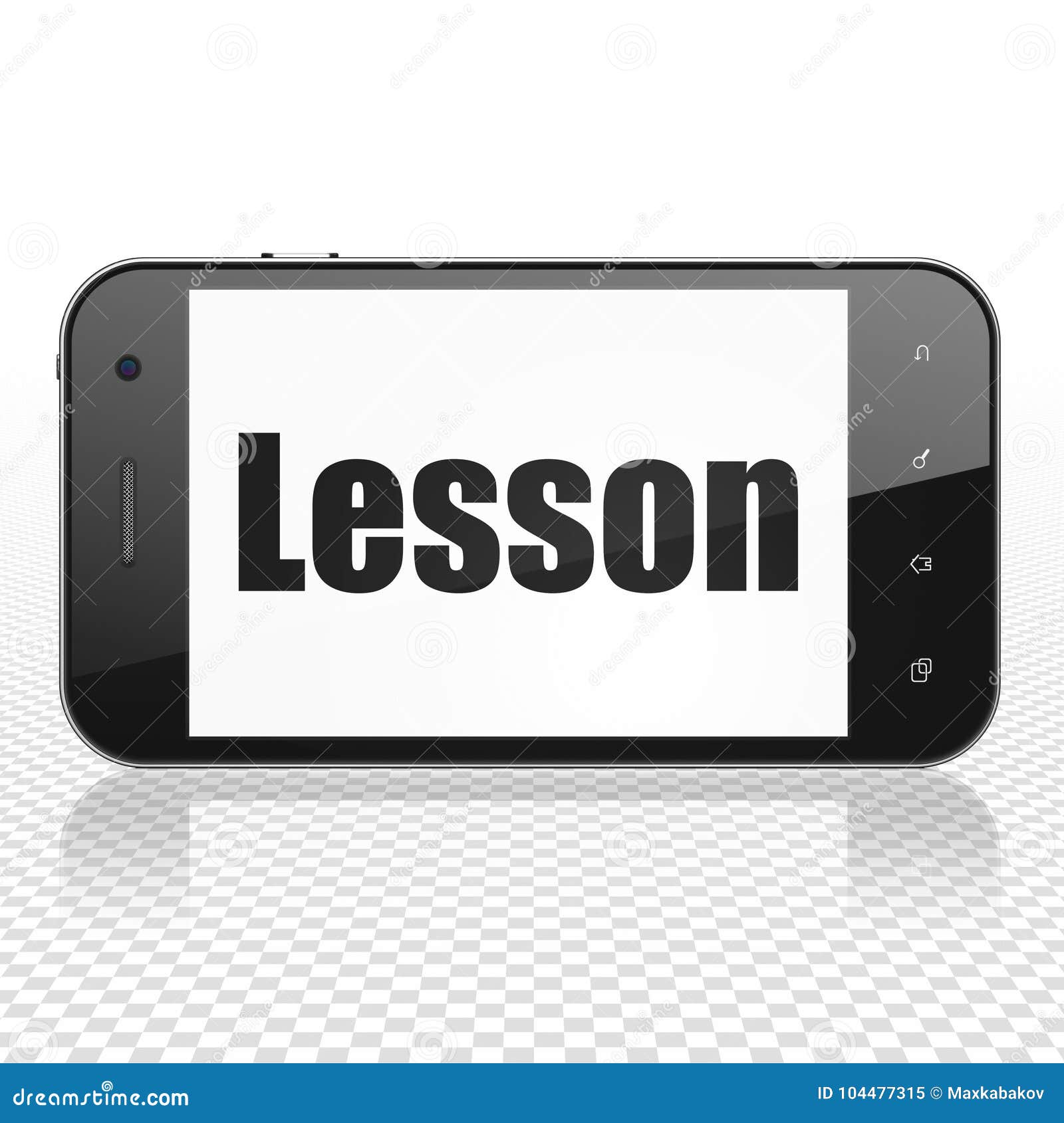 Studying Concept: Smartphone with Lesson on Display Stock Illustration ...