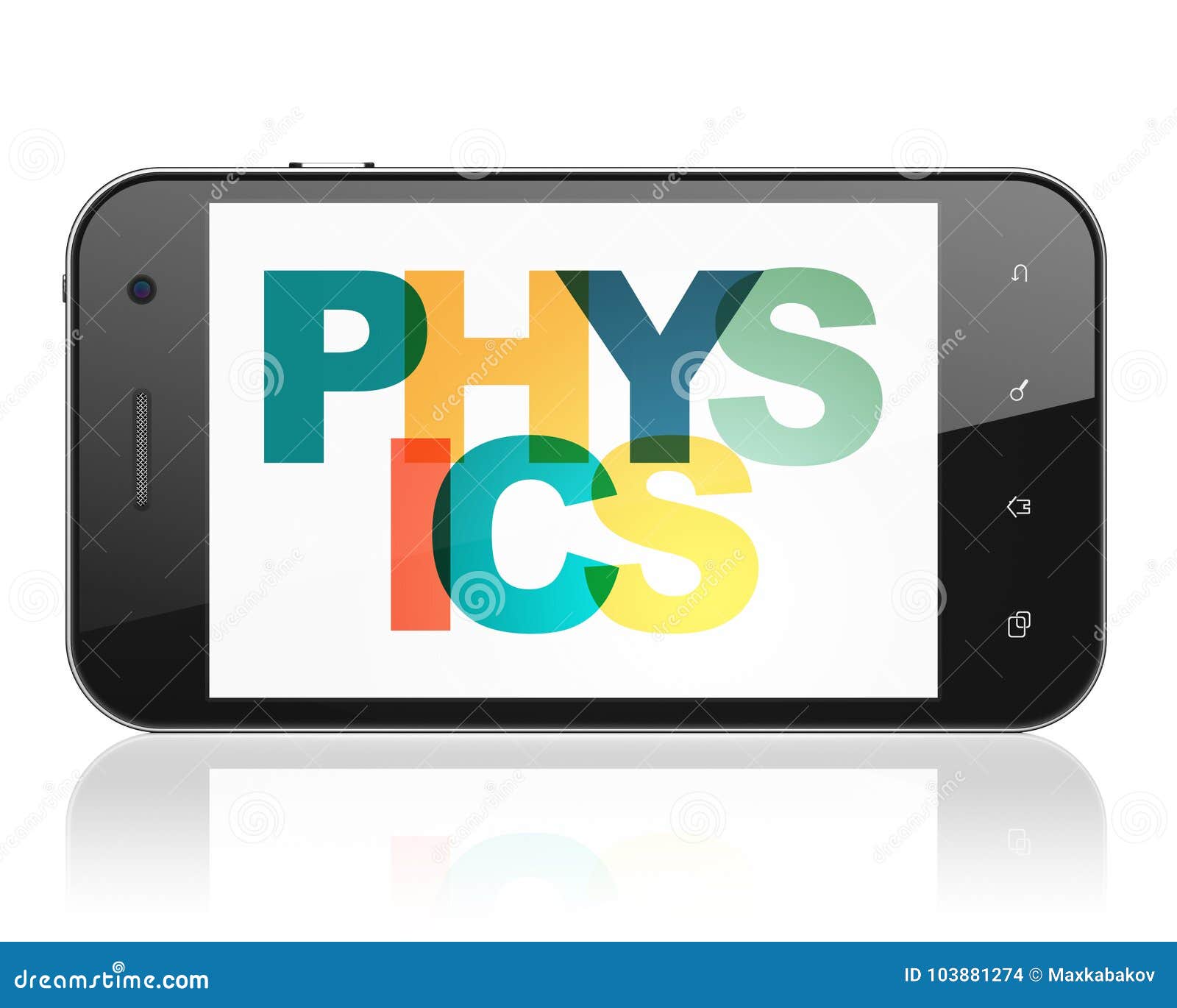 Studying Concept: Smartphone with Physics on Display Stock Illustration ...