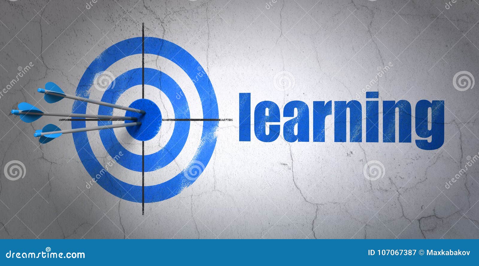 Studying Concept: Target and Learning on Wall Background Stock ...