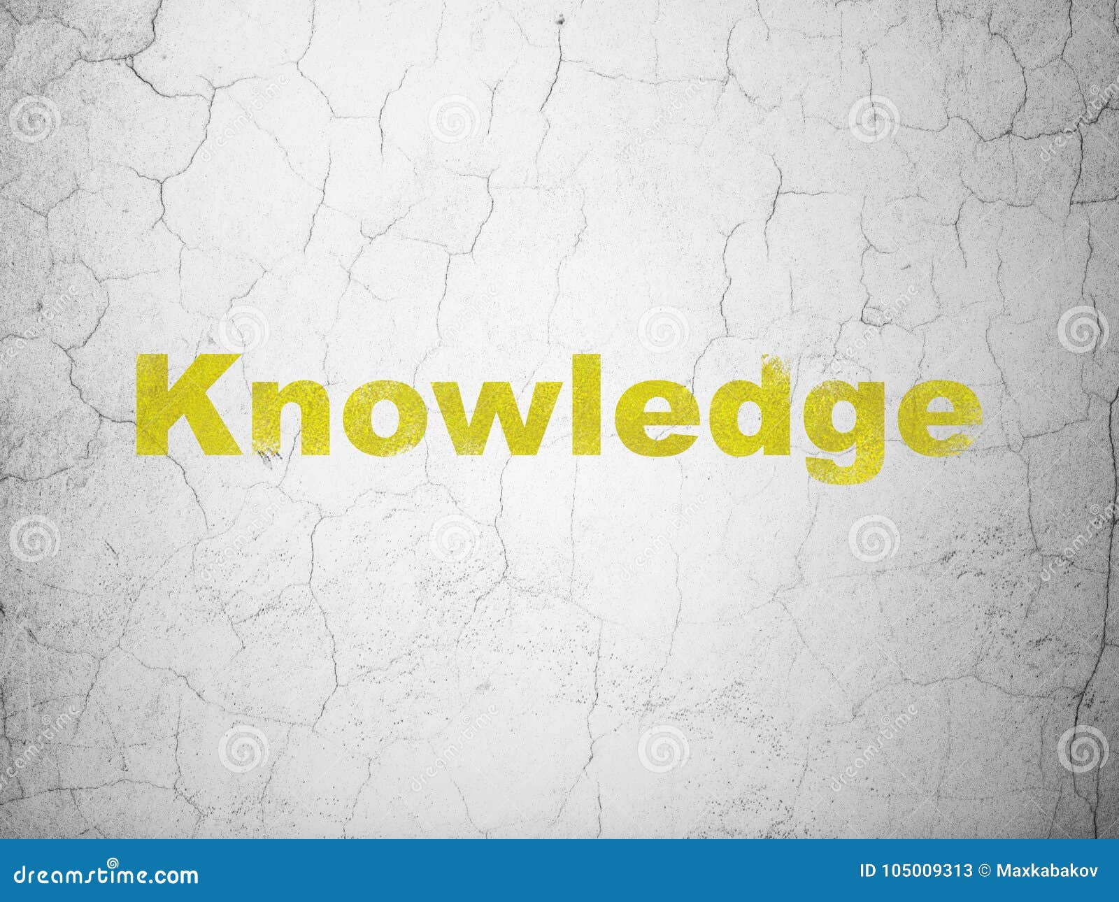 Studying Concept: Knowledge on Wall Background Stock Illustration ...