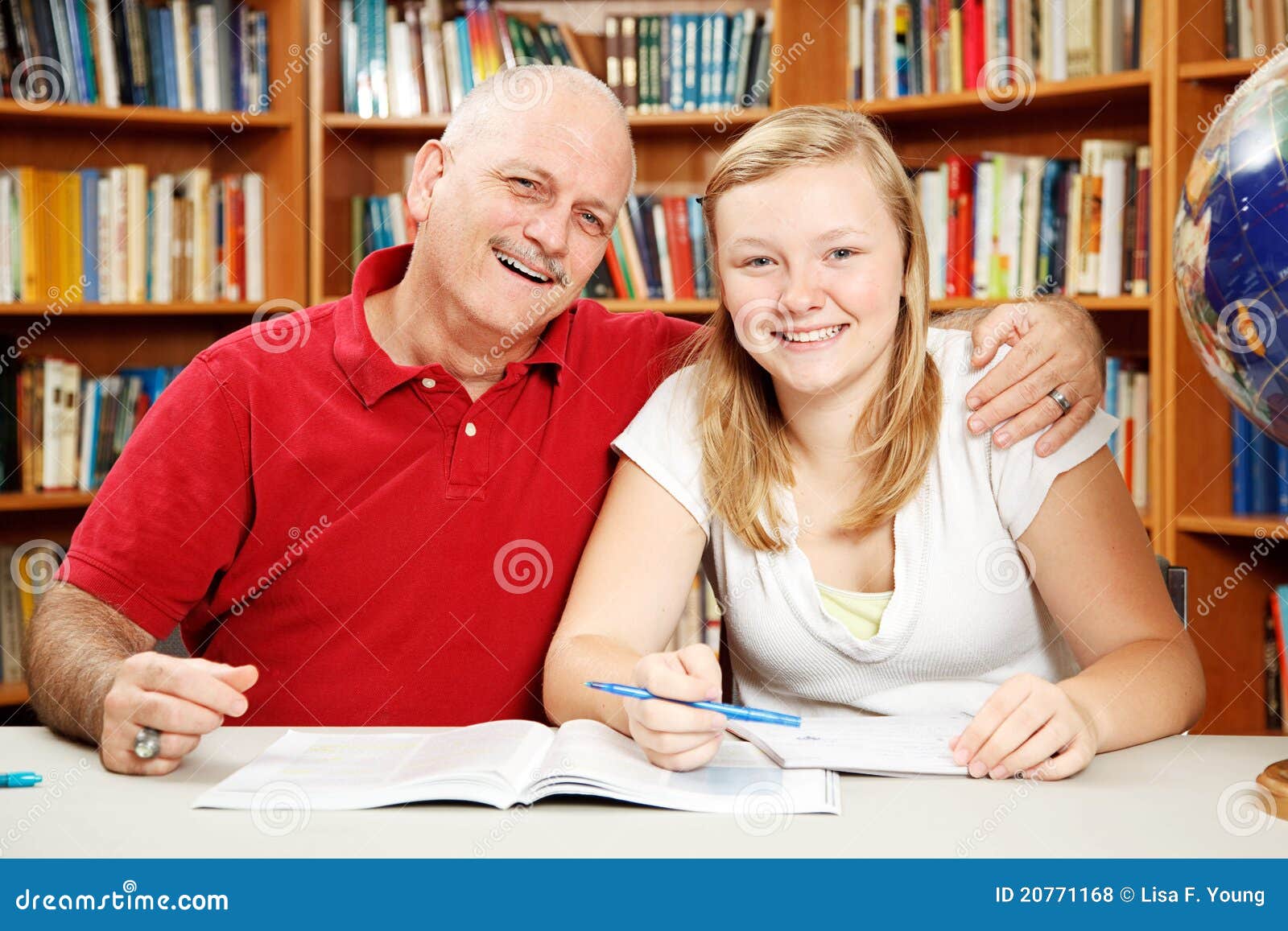 Studying with Dad stock photo. Image of reading, people - 20771168