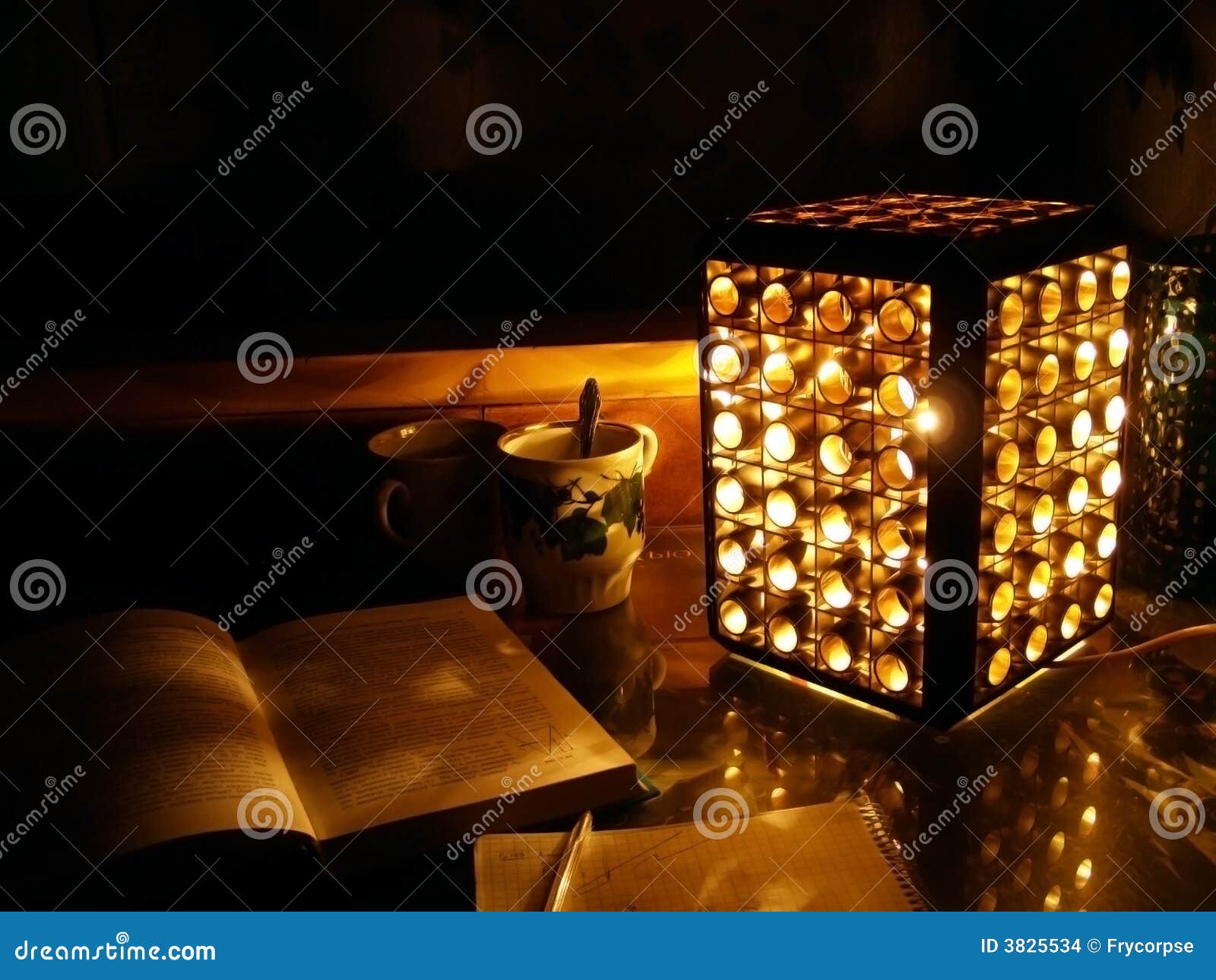 Studying in the dark stock photo. Image of note, home - 3825534