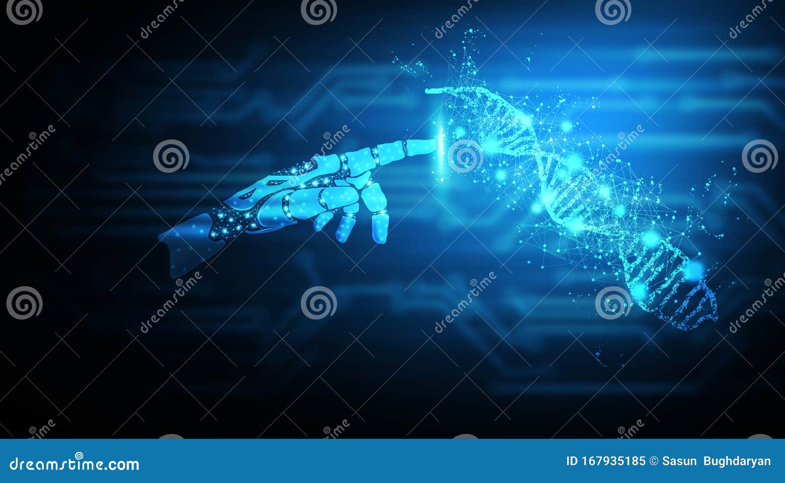 Studying the Digital Interface of the Molecule Stock Illustration ...