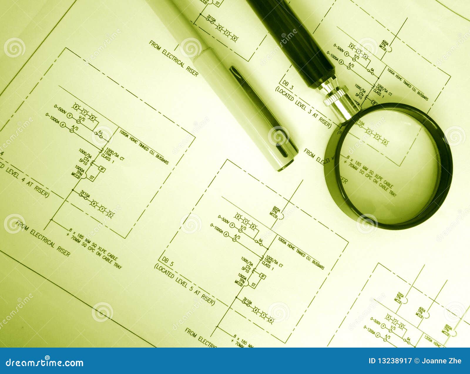 Studying Electrical Circuits Plans Stock Image - Image of building ...