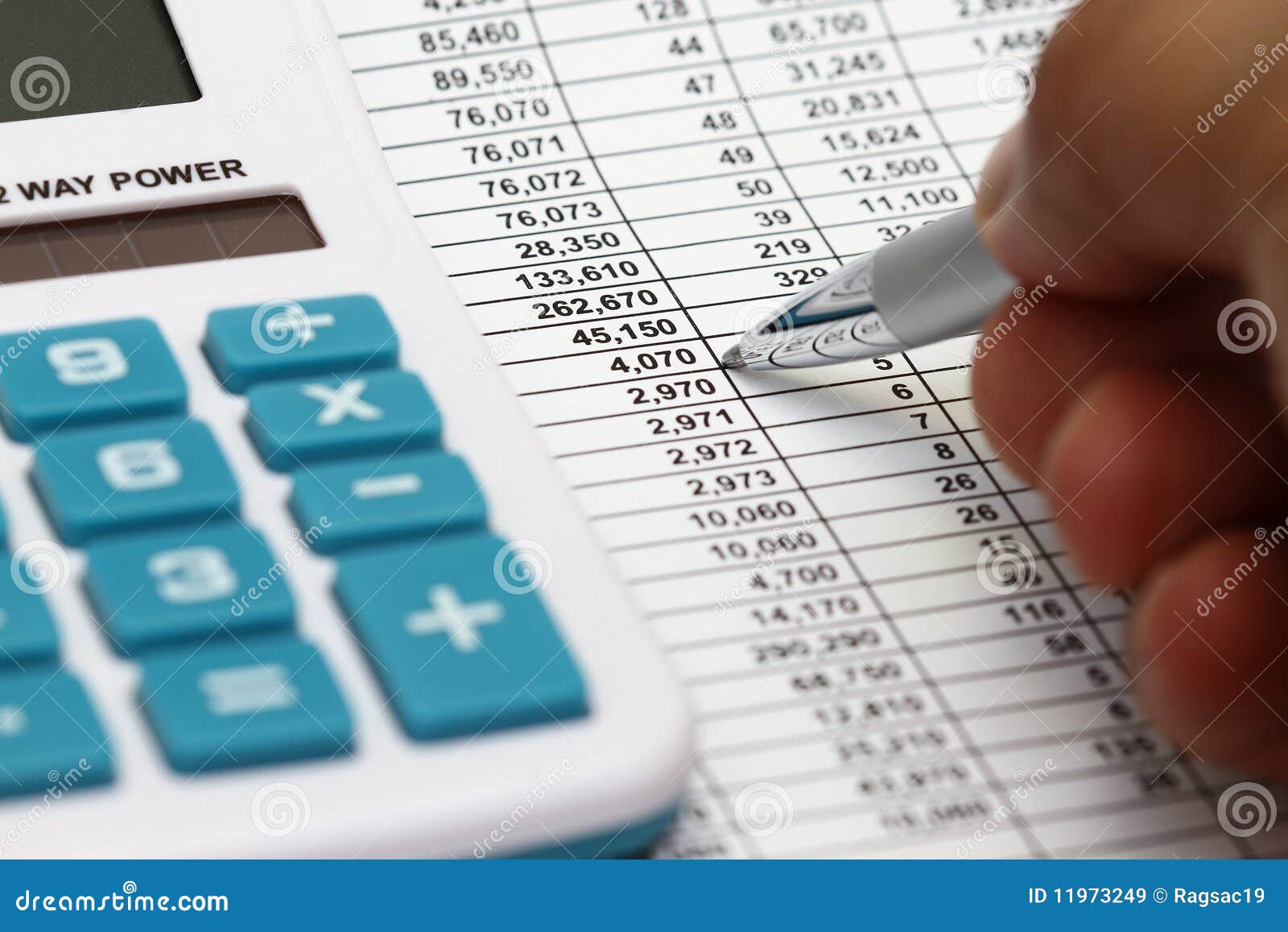 Studying Financial Numbers stock image. Image of paper - 11973249