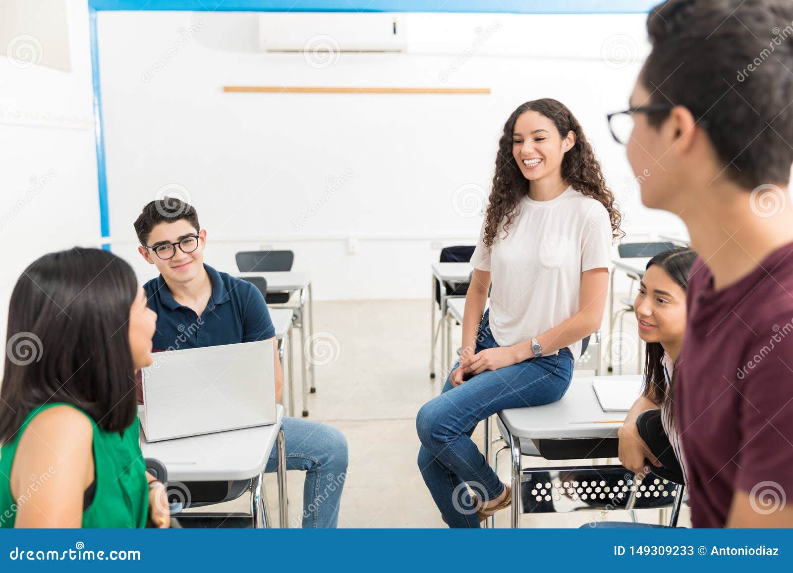 Studying with Friends Has Its Advantages Stock Image - Image of ...