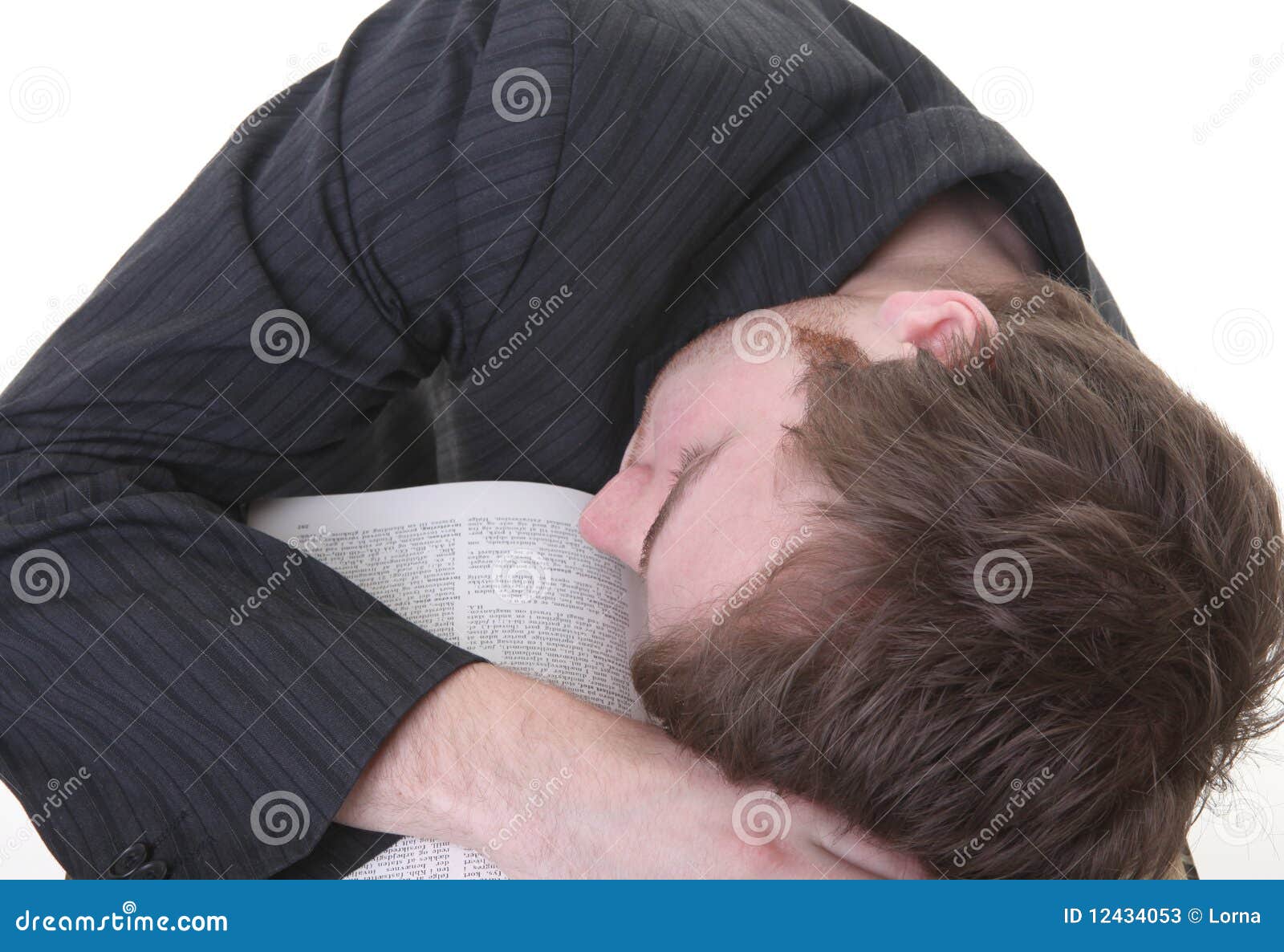 Studying Frustration Tired Student and Book Stock Image - Image of ...