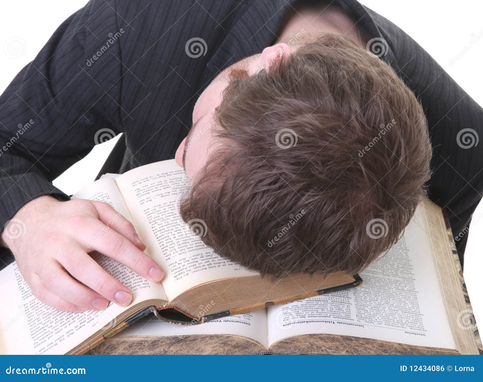 Studying Frustration Tired Student and Book Stock Photo - Image of ...
