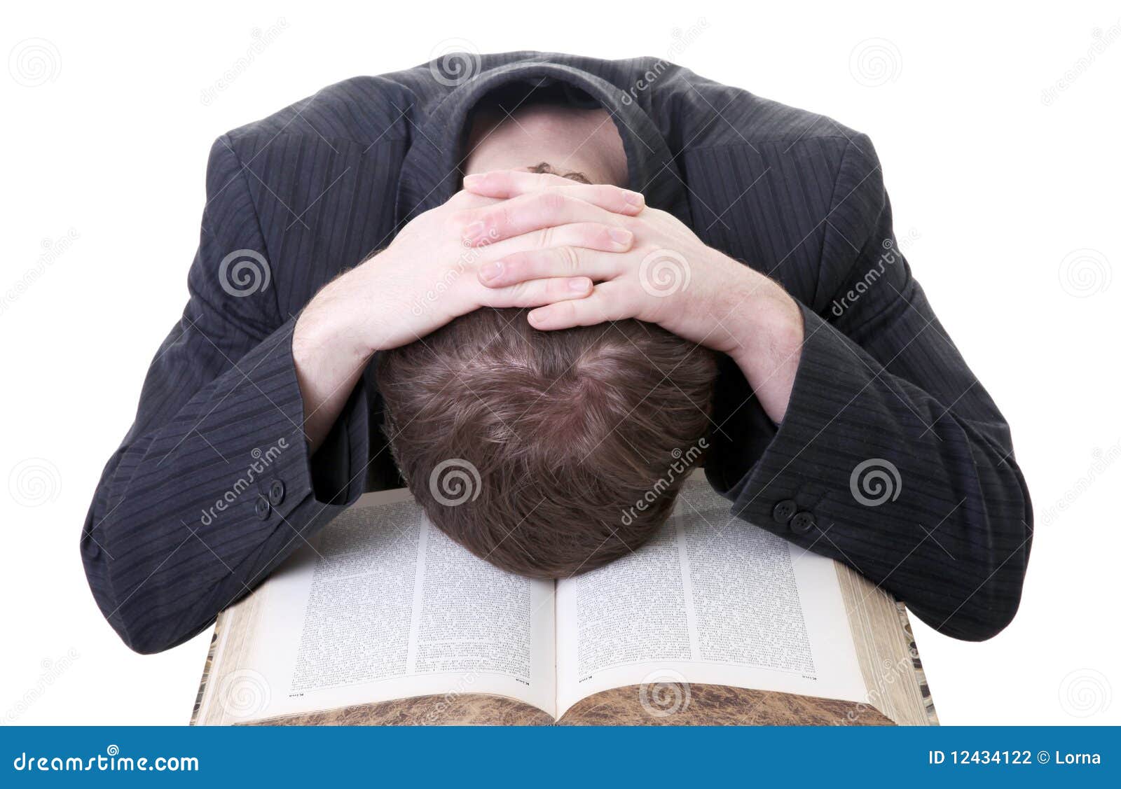 Studying Frustration Tirred Student and Book Stock Photo - Image of ...