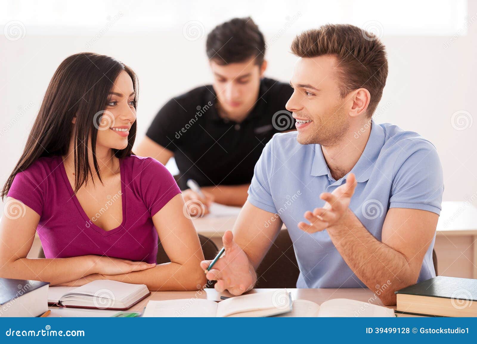Studying is fun. stock photo. Image of hall, cooperation - 39499128