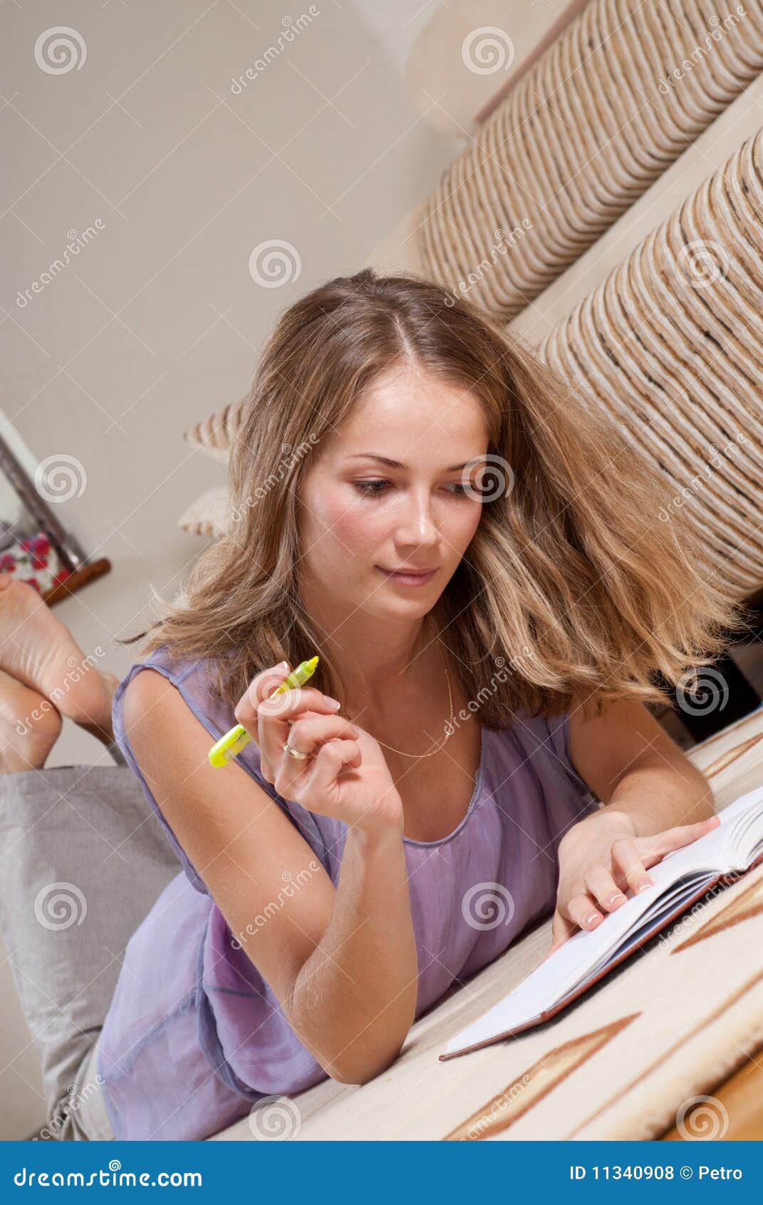 Studying at home stock photo. Image of person, read, pretty - 11340908