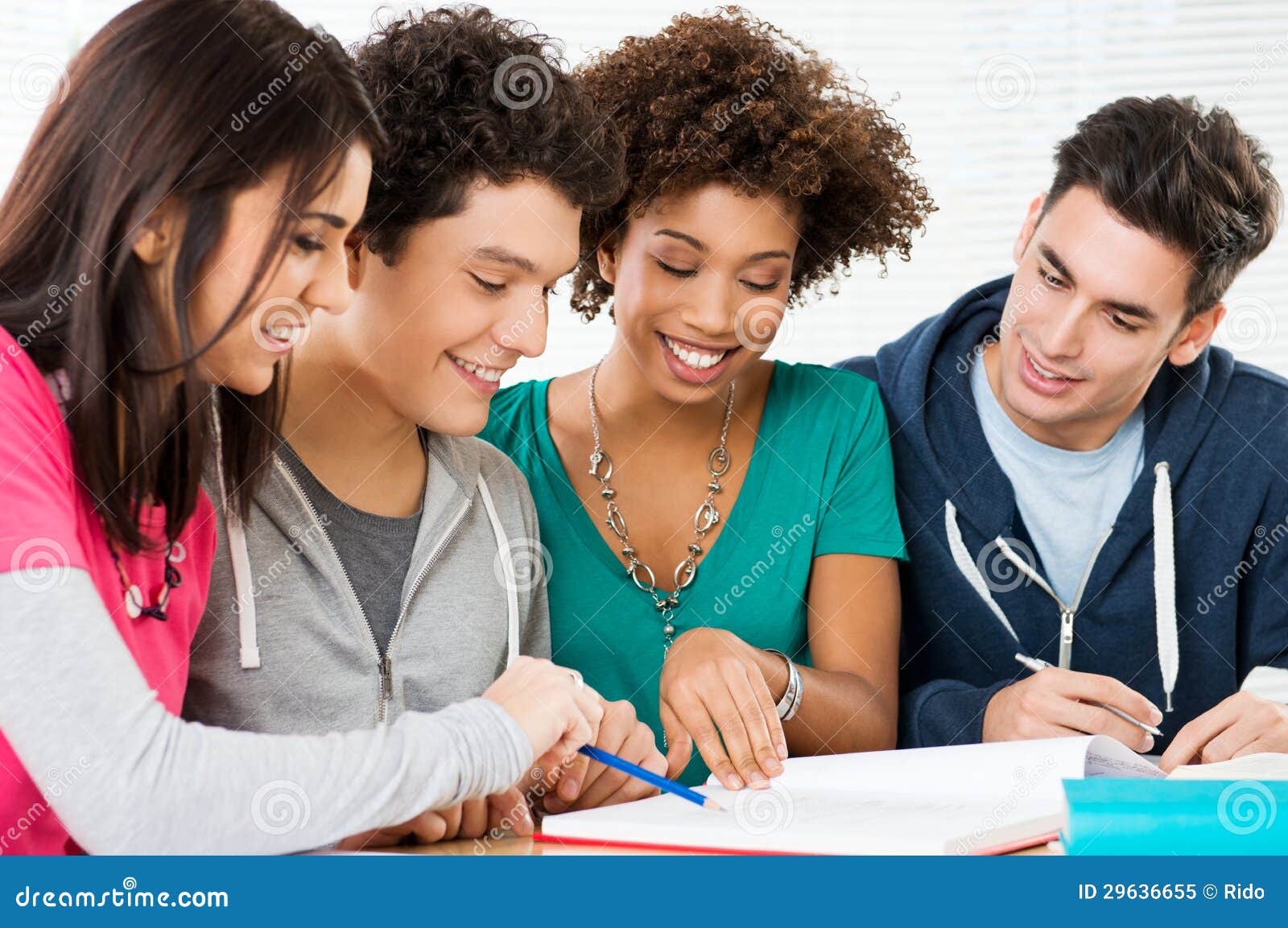 Studying Homework Together stock image. Image of indoor - 29636655