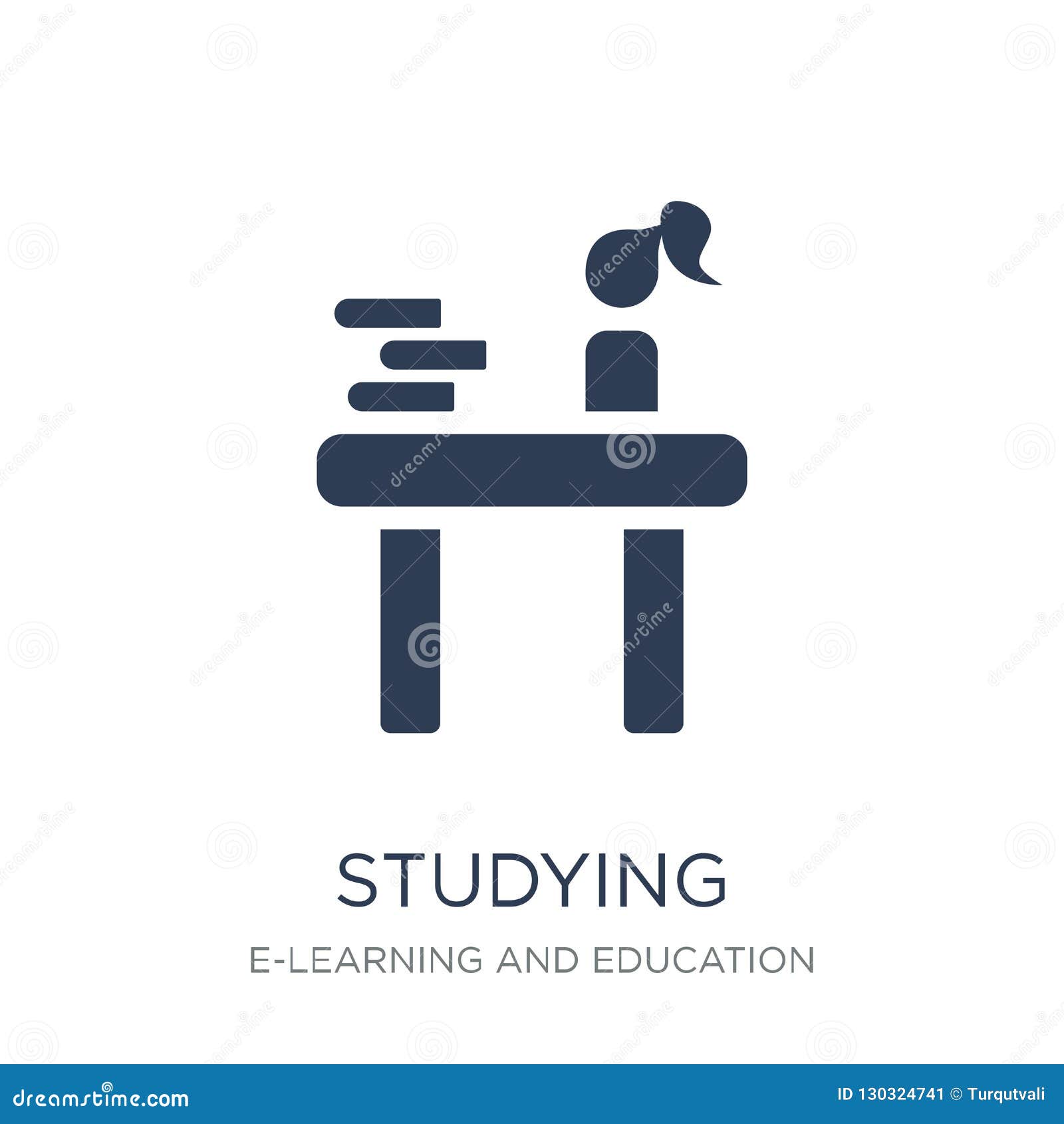 Studying Icon. Trendy Flat Vector Studying Icon on White Background ...