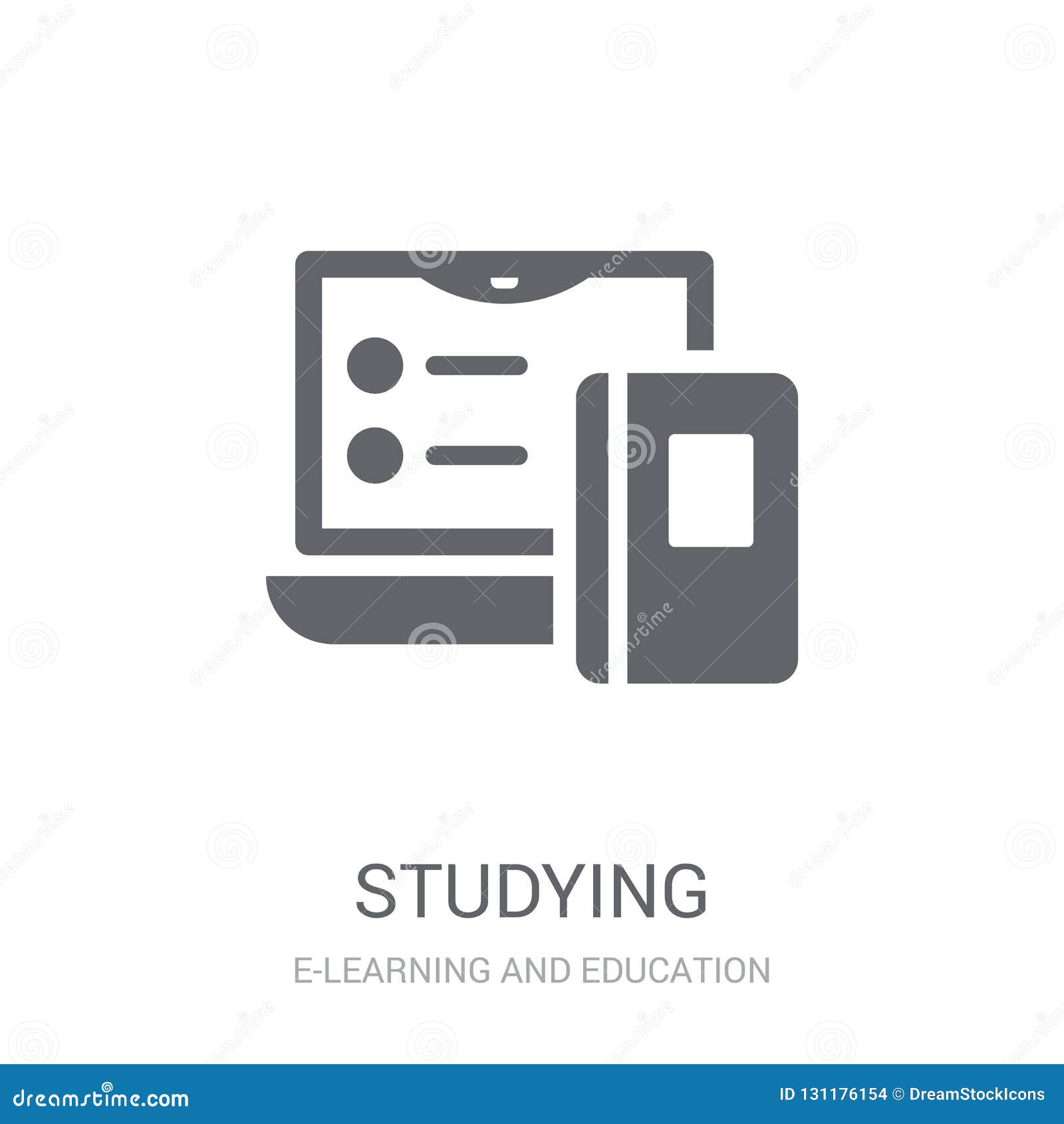 Studying Icon. Trendy Studying Logo Concept on White Background Stock ...