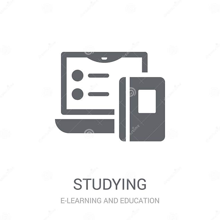Studying Icon. Trendy Studying Logo Concept on White Background Stock ...
