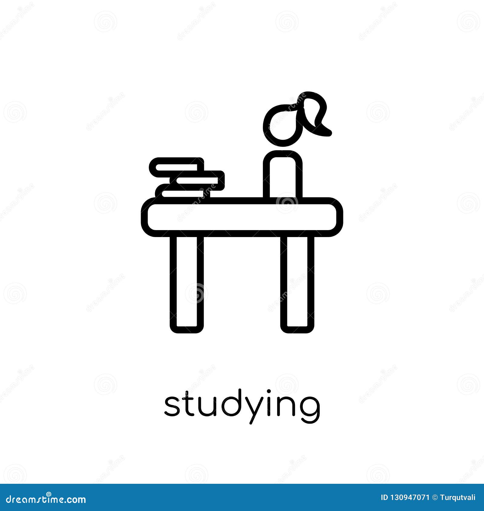 Studying Icon. Trendy Modern Flat Linear Vector Studying Icon on Stock ...